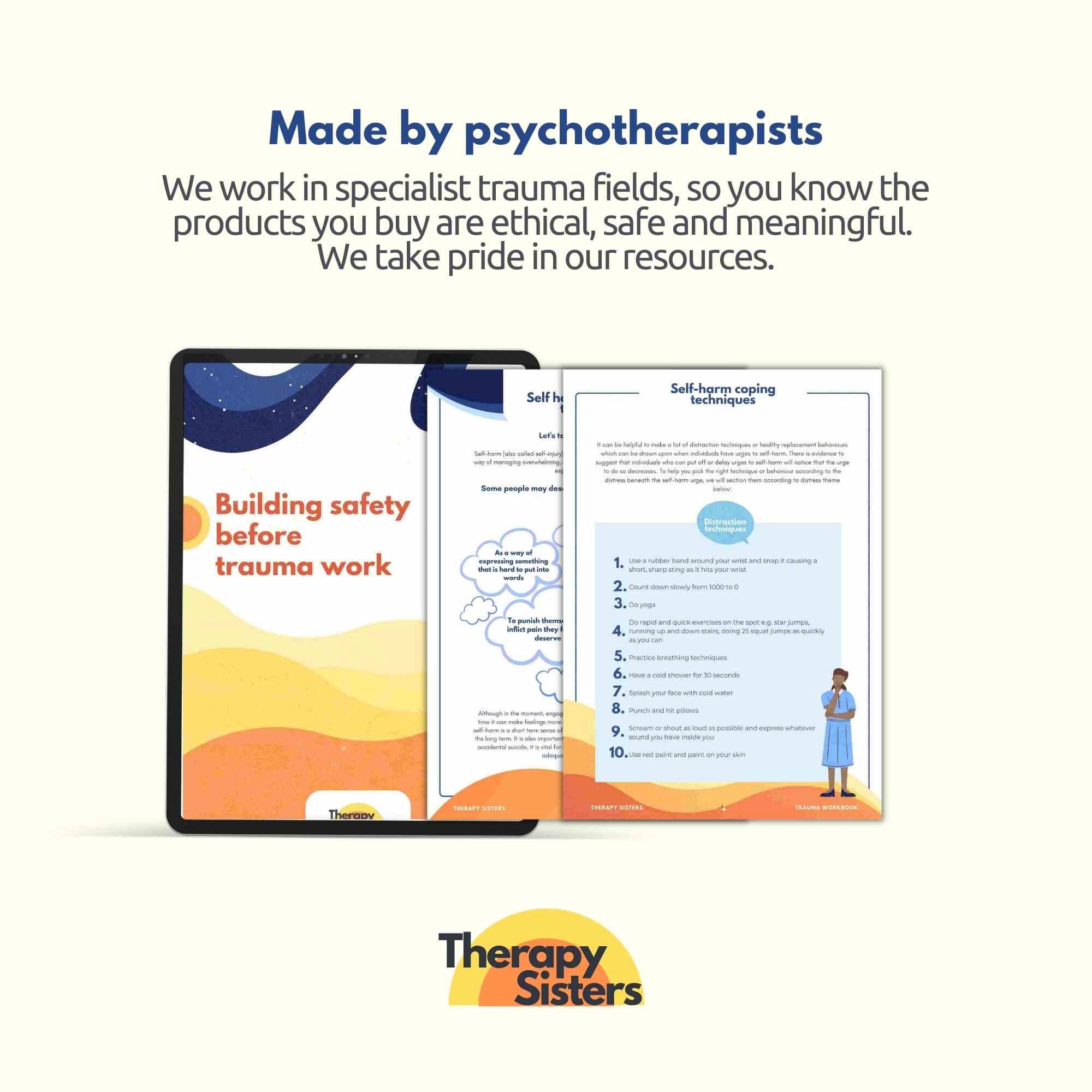 Trauma Crisis Safety Planning | Trauma Journal Printable CBT Anxiety ...