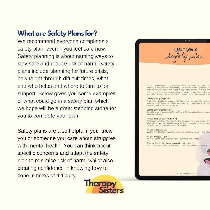 Safety Plan Worksheets Crisis Plan Workbook Suicide Ideation BPD ...