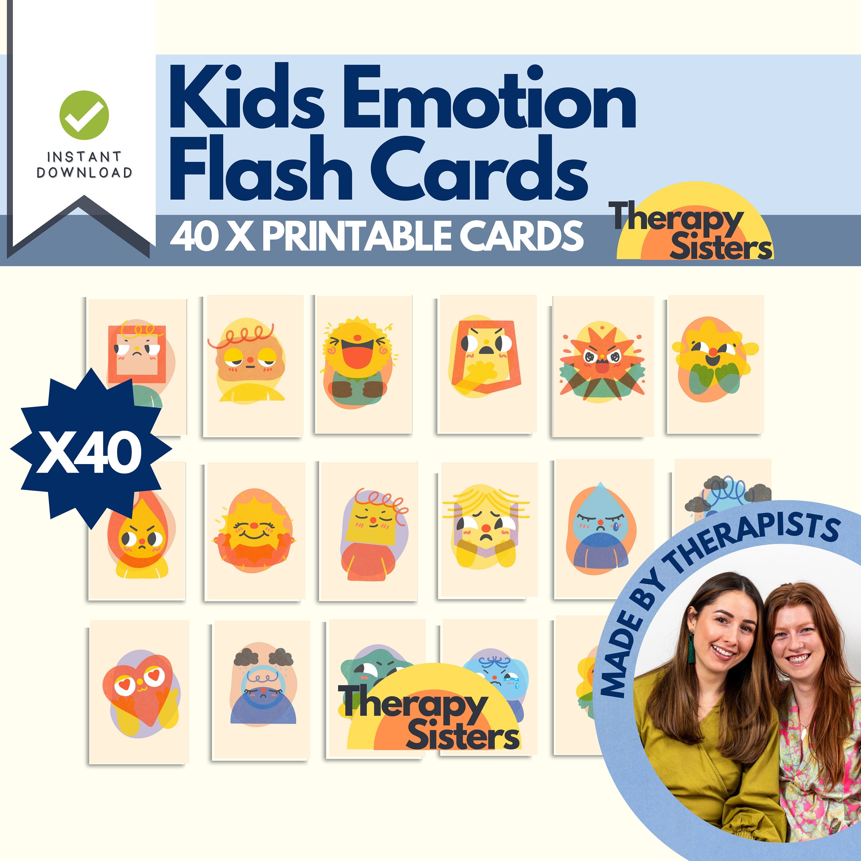 40 Kids Emotion Cards | Teen Therapy Card Deck Counselling Tool Therapy ...