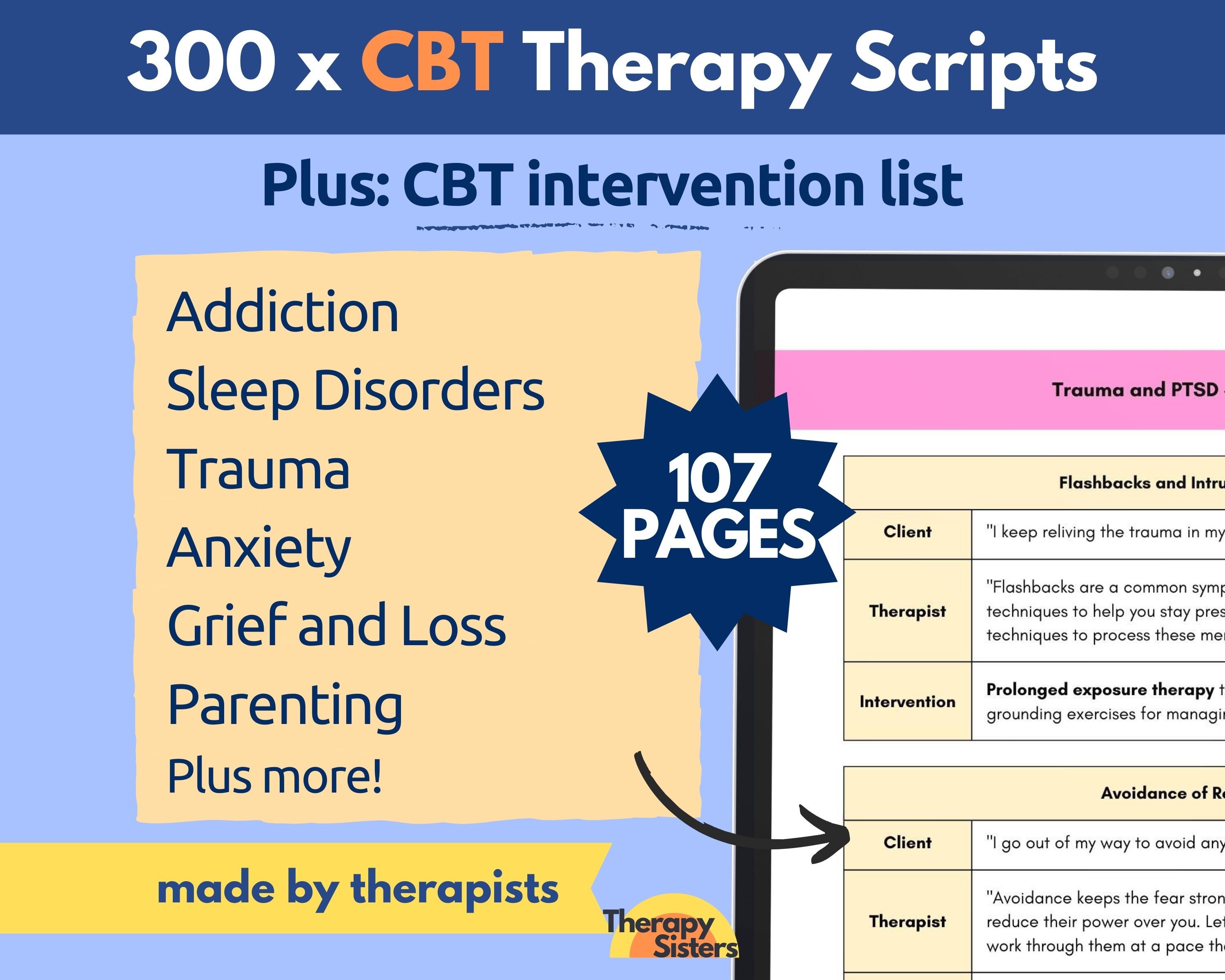 CBT Therapy Session Scripts | Therapy Note Sentence Starters Therapy ...