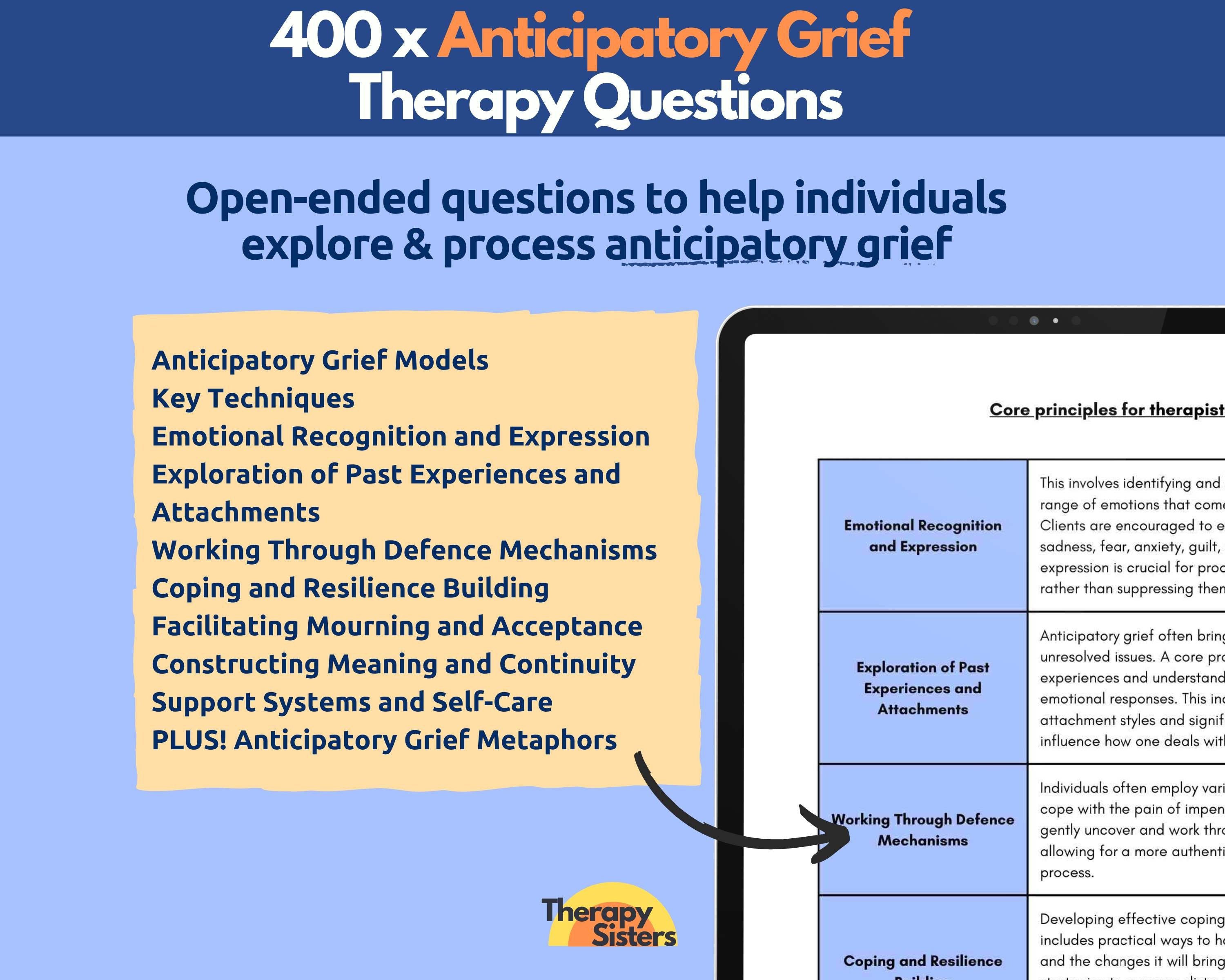 400 Anticipatory Grief Therapy Questions | Grief and Loss Therapy ...