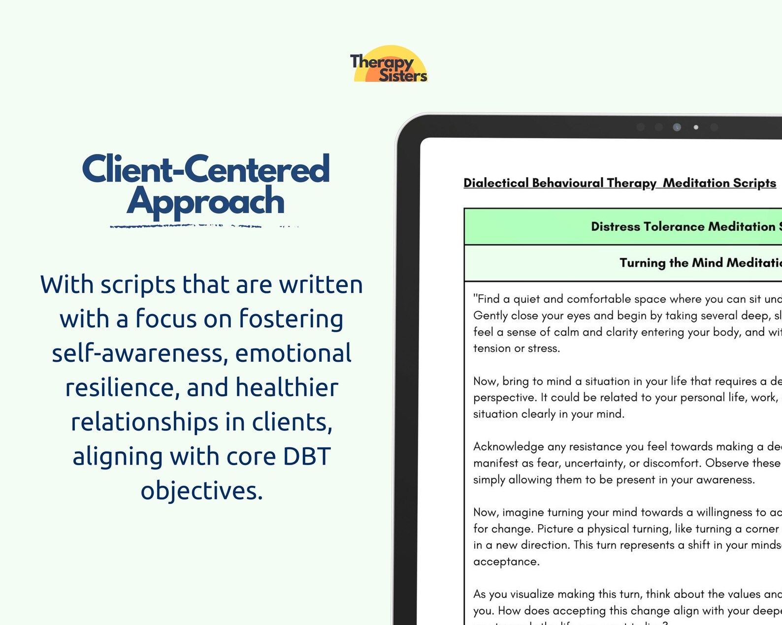 DBT Meditation Scripts | DBT Cheat Sheet Social Worker CBT Tools Diary ...