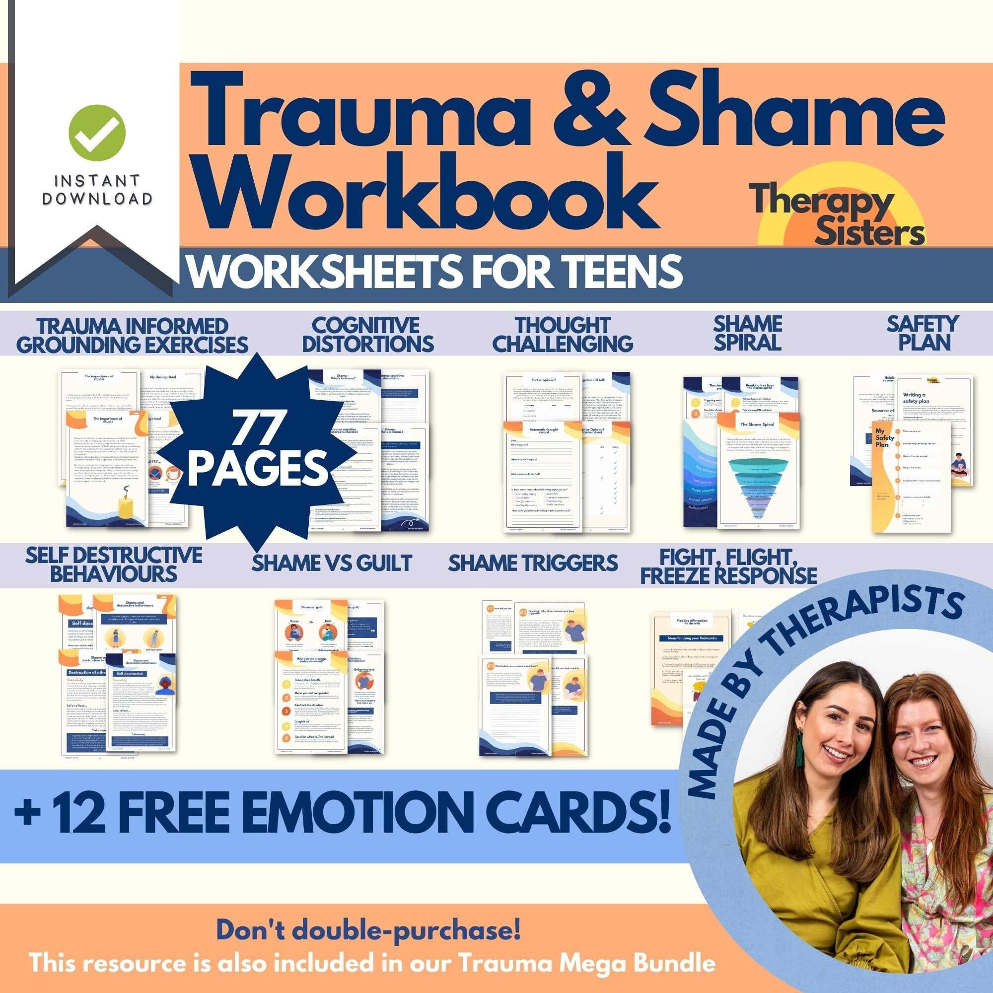Trauma Shame Processing Workbook Trauma Journal Printable CBT Anxiety ...