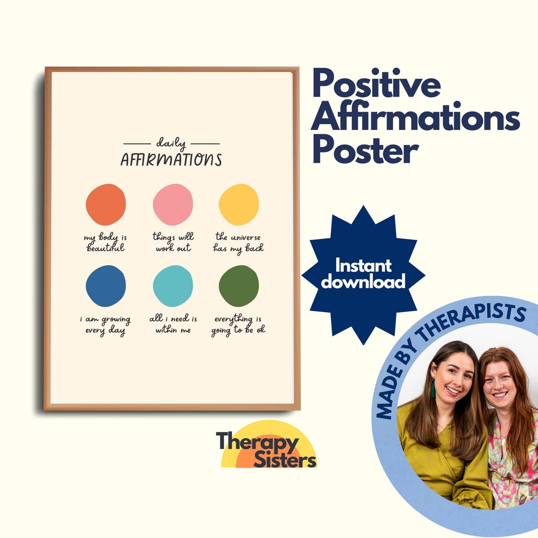 Positive Affirmation Poster | Growth Mindset Vs Fixed Mindset Therapy ...