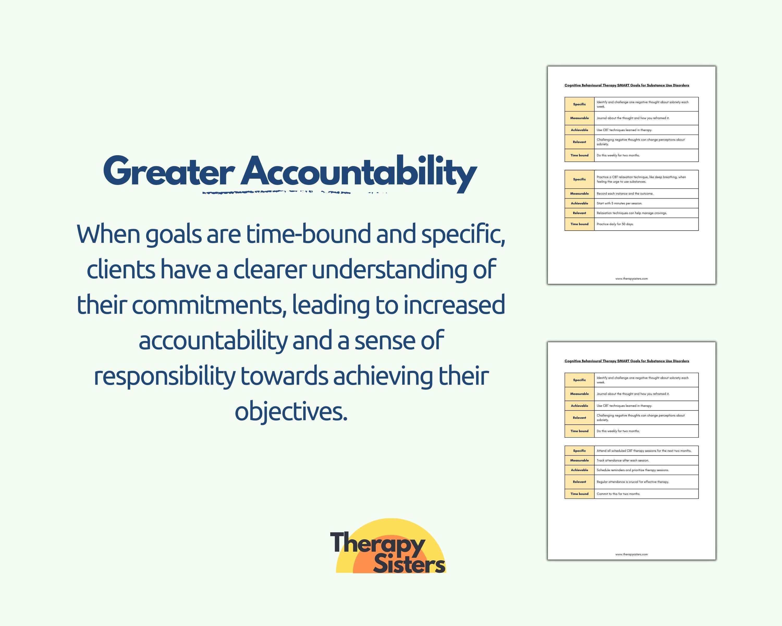 CBT SMART Goals for Sobriety and Addiction Treatment Planning Substance ...