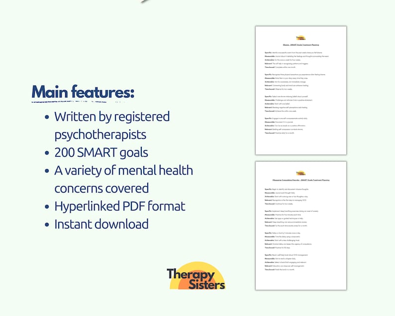 SMART Goals Treatment Planning Guide | Therapy Interventions Therapy ...