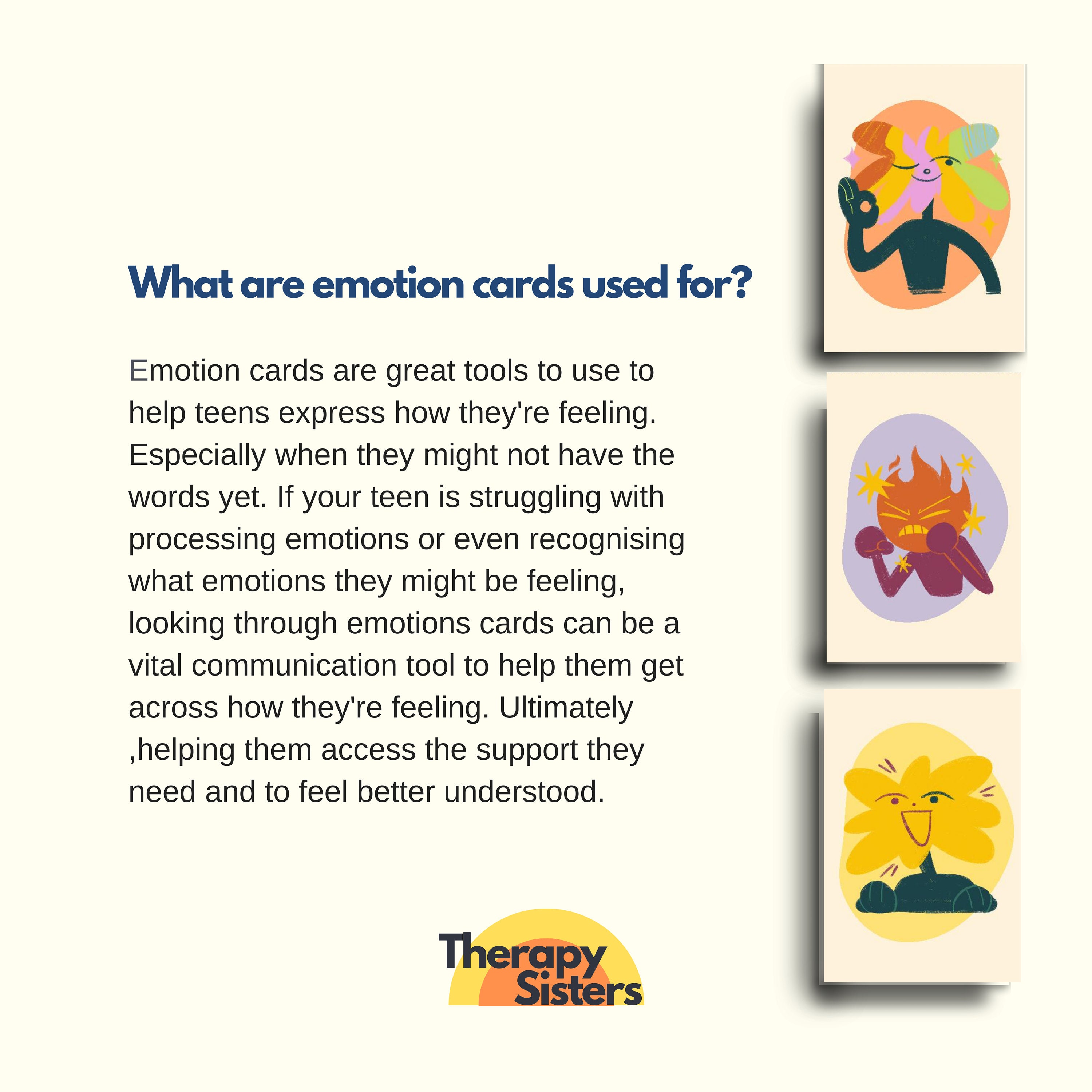 40 Adolescent Emotion Cards Teen Therapy Card Deck - Etsy UK