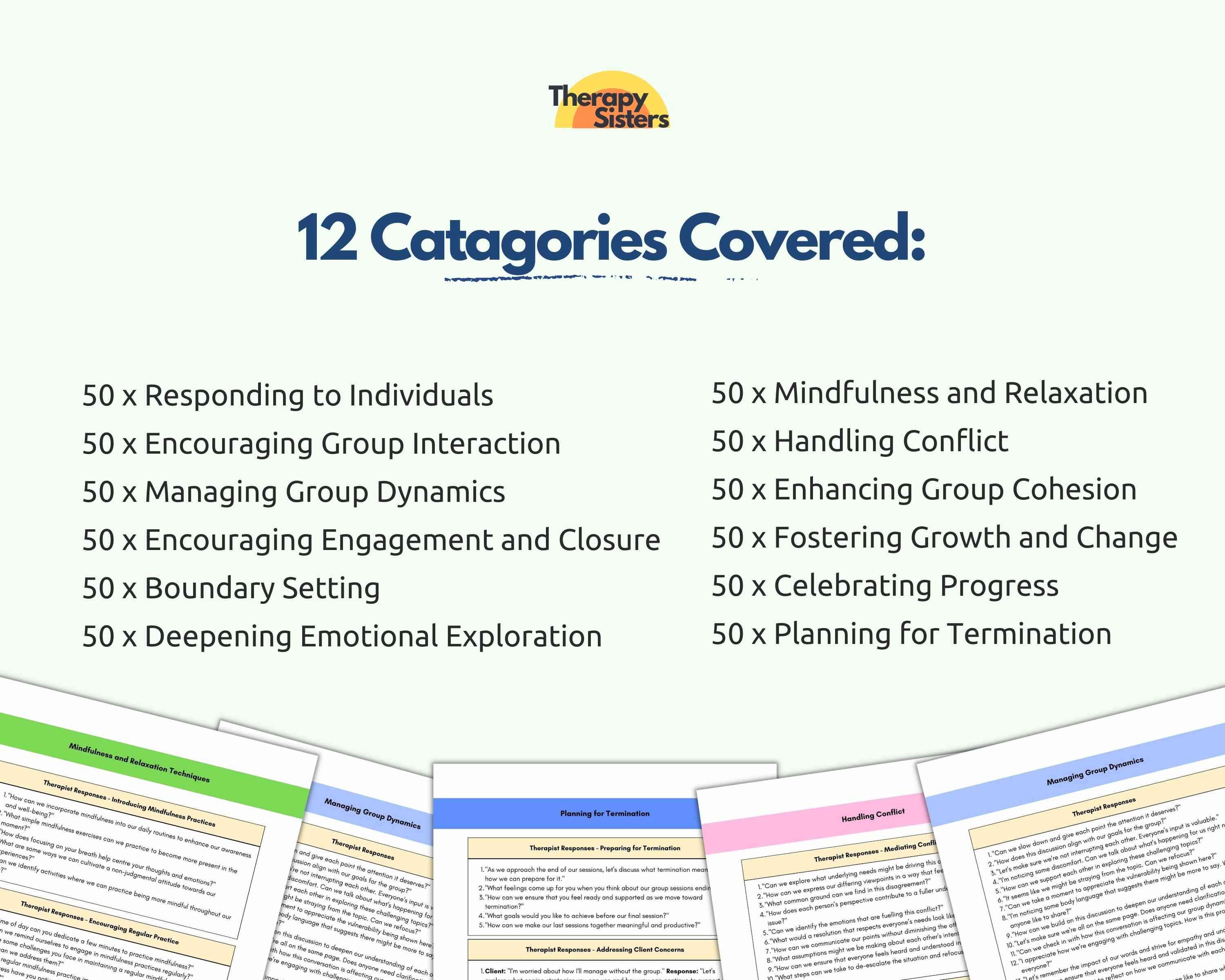 600 X Group Therapy Facilitation Prompts | Counseling Tools Group ...