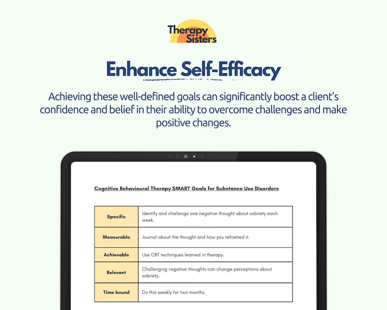 CBT SMART Goals for Sobriety and Addiction Treatment Planning Substance ...