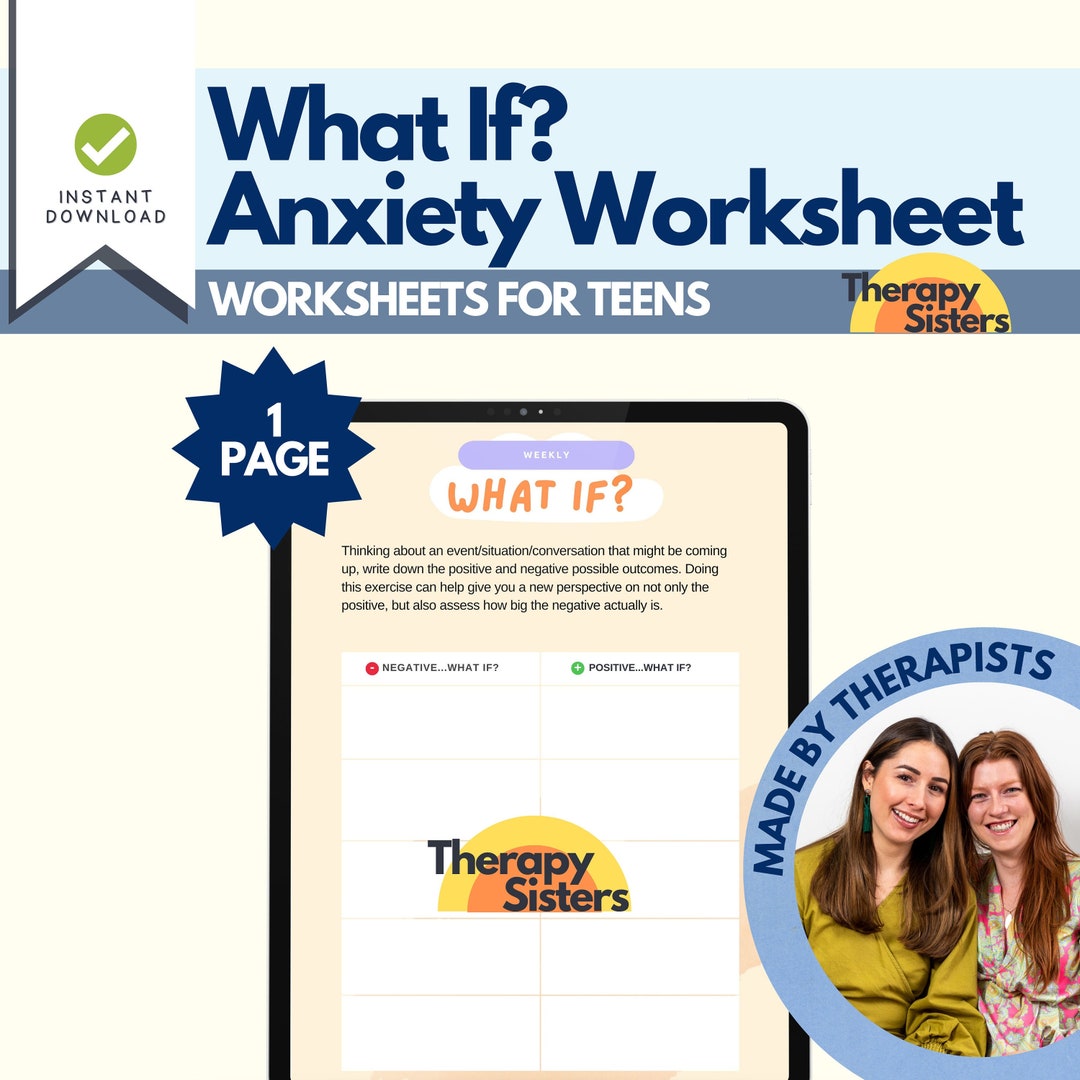 What If Anxiety Worksheet Anxiety Relief Cognitive - Etsy