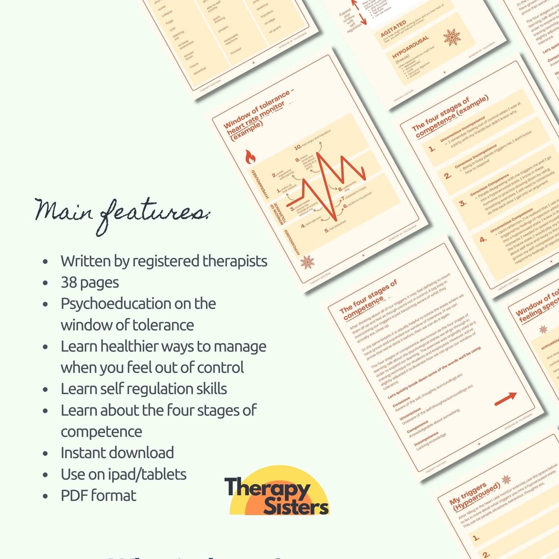 Window of Tolerance Worksheets for Adults | Nervous System Polyvagal ...