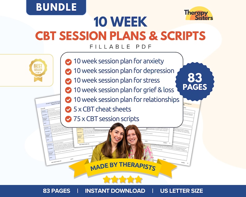 10 Week CBT Session Plans | CBT Activities Therapy Scripts Progress ...