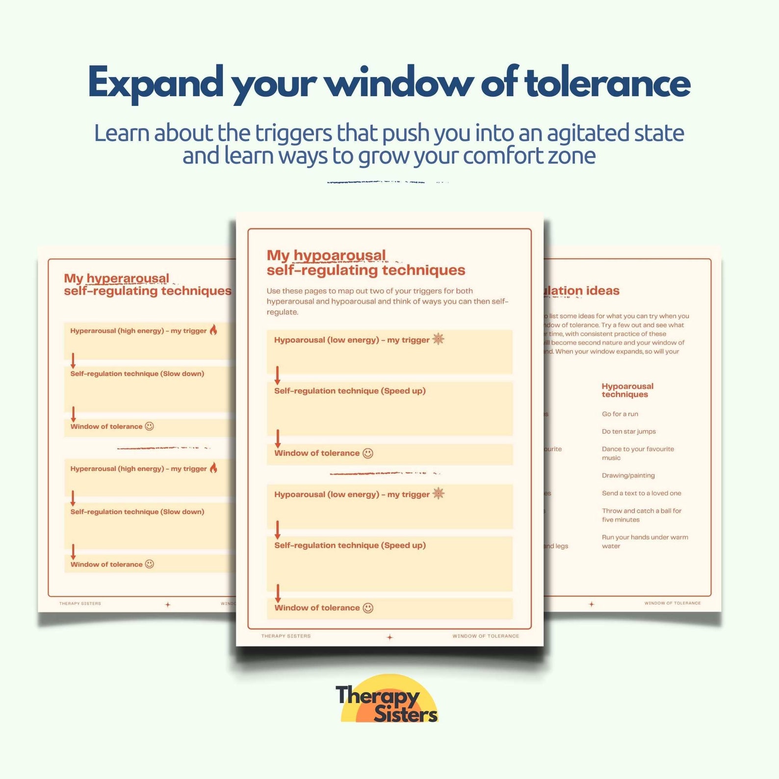 Window of Tolerance Worksheets for Adults | Nervous System Polyvagal ...