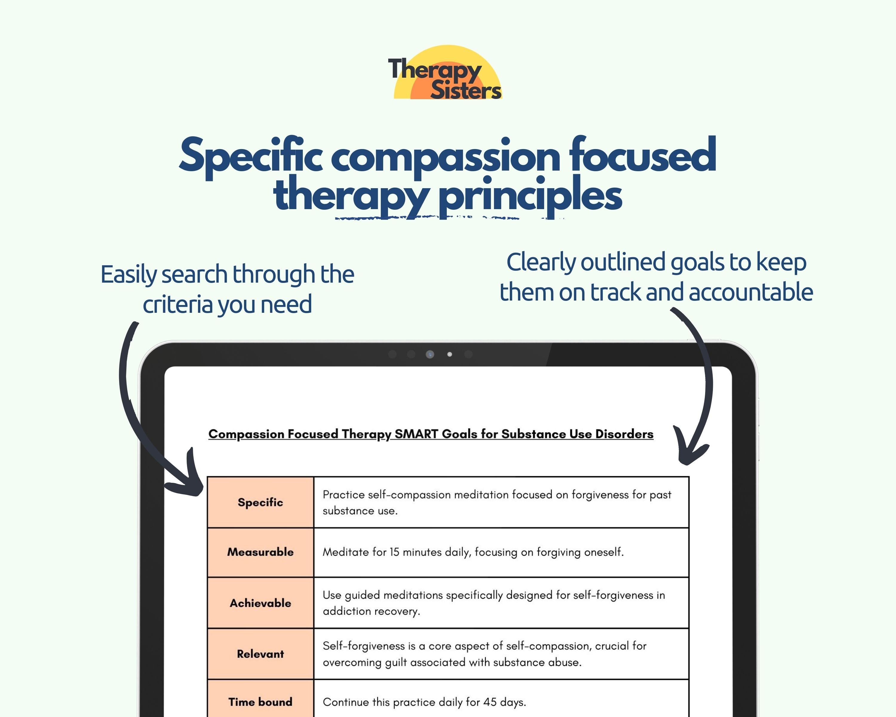 CFT SMART Goals for Addiction and Sobriety Treatment Planning Substance Abuse Therapy ...