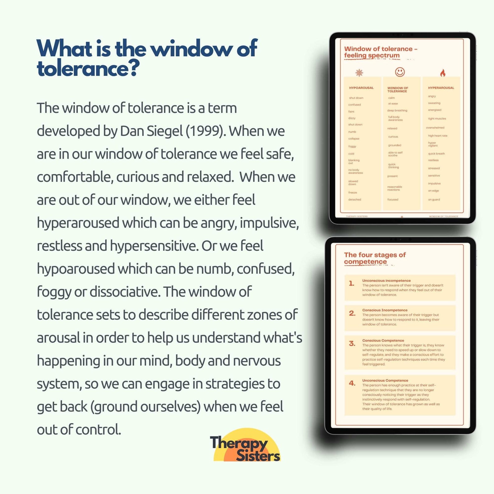 Window of Tolerance Worksheets for Adults | Nervous System Polyvagal ...