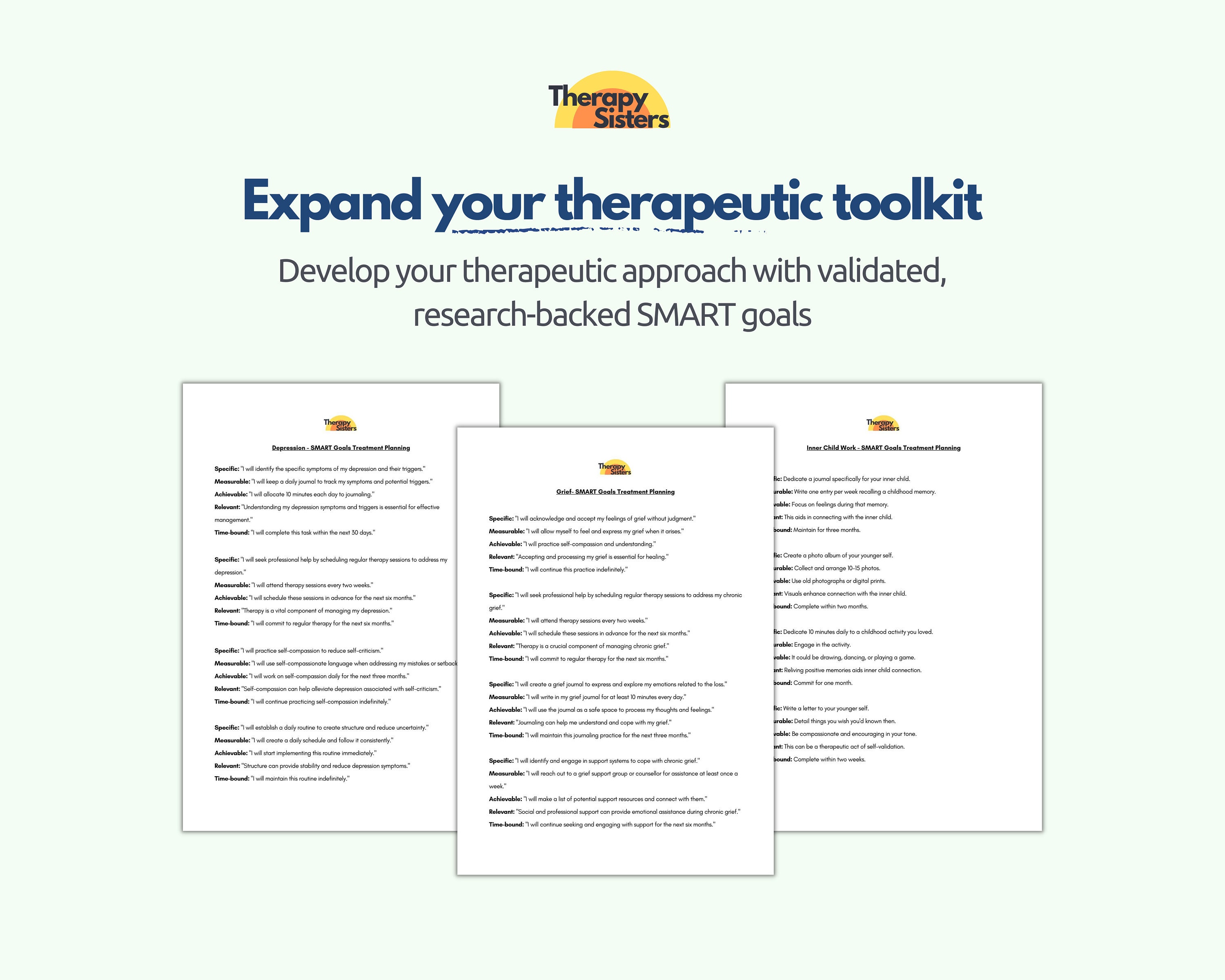 SMART Goals Treatment Planning Guide Therapy Interventions - Etsy Australia