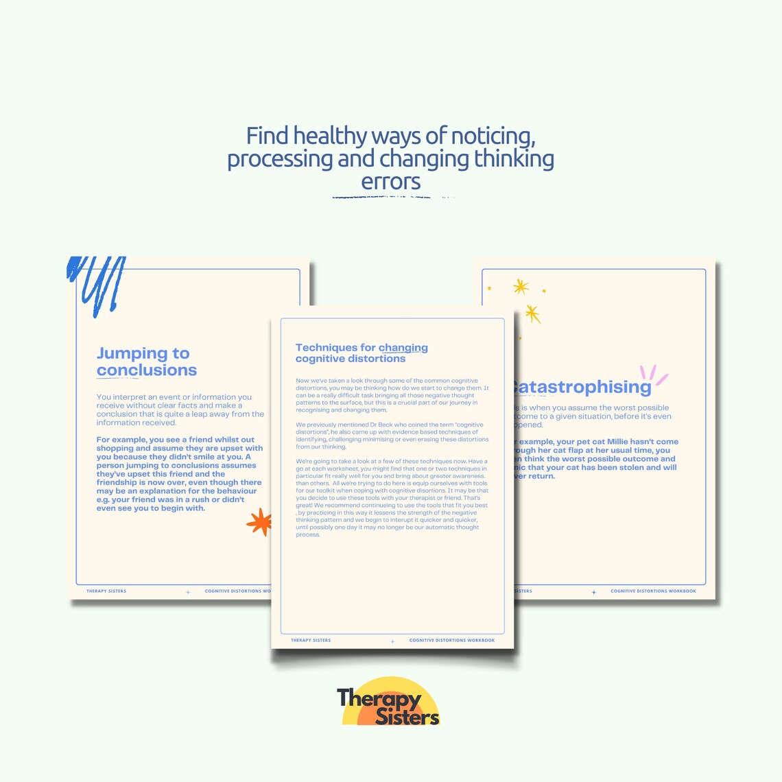 Cognitive Distortions Workbook Process Unhelpful Thinking Styles ...