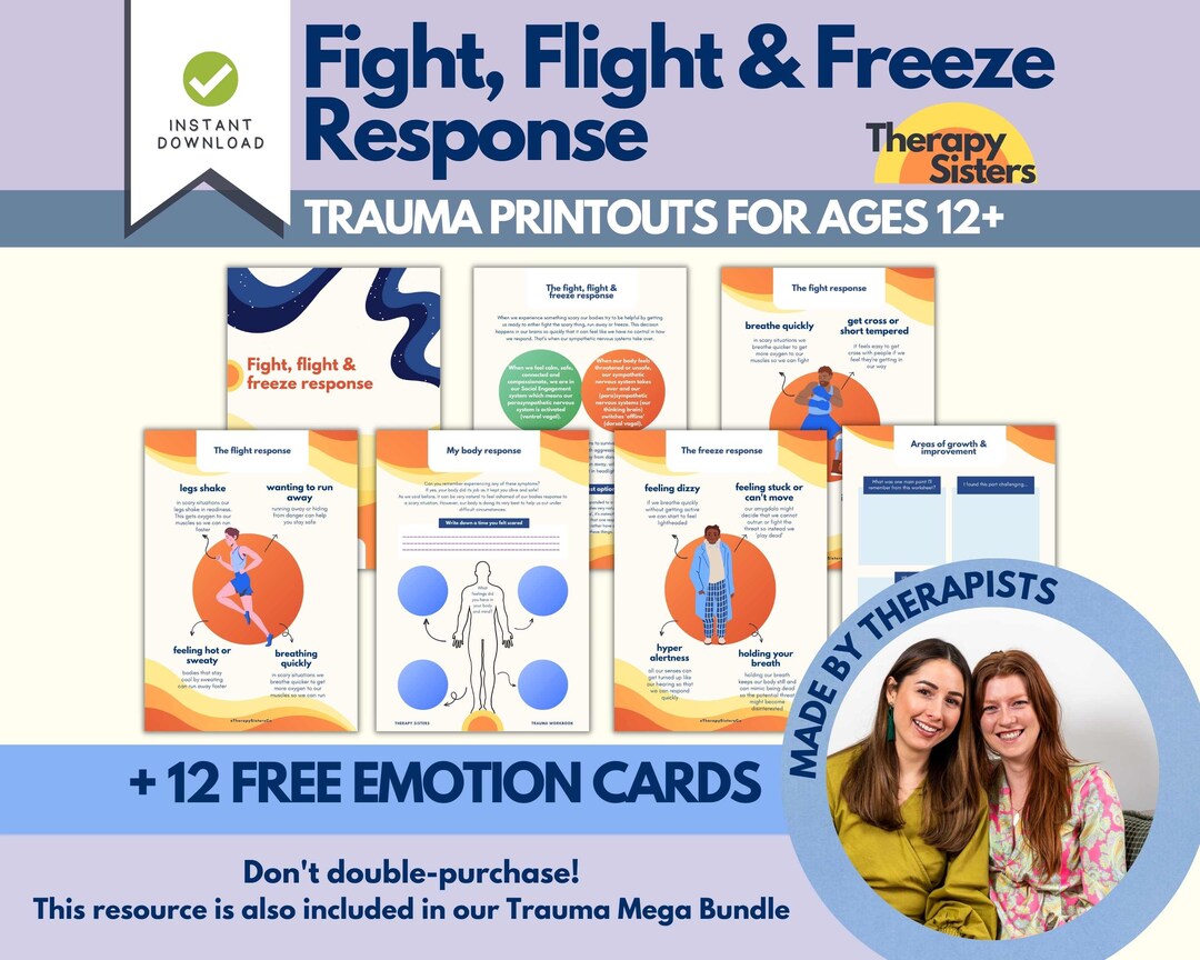 Fight, Flight or Freeze Response | PTSD Trauma Journal Printable CBT ...