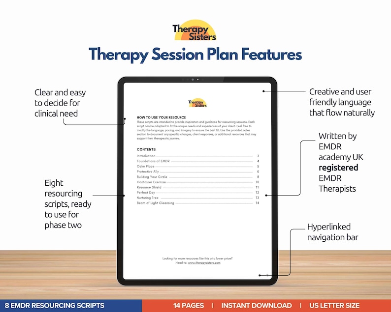 8 X Resourcing Scripts for EMDR Therapists | EMDR Cheat Sheets Phase 2 ...