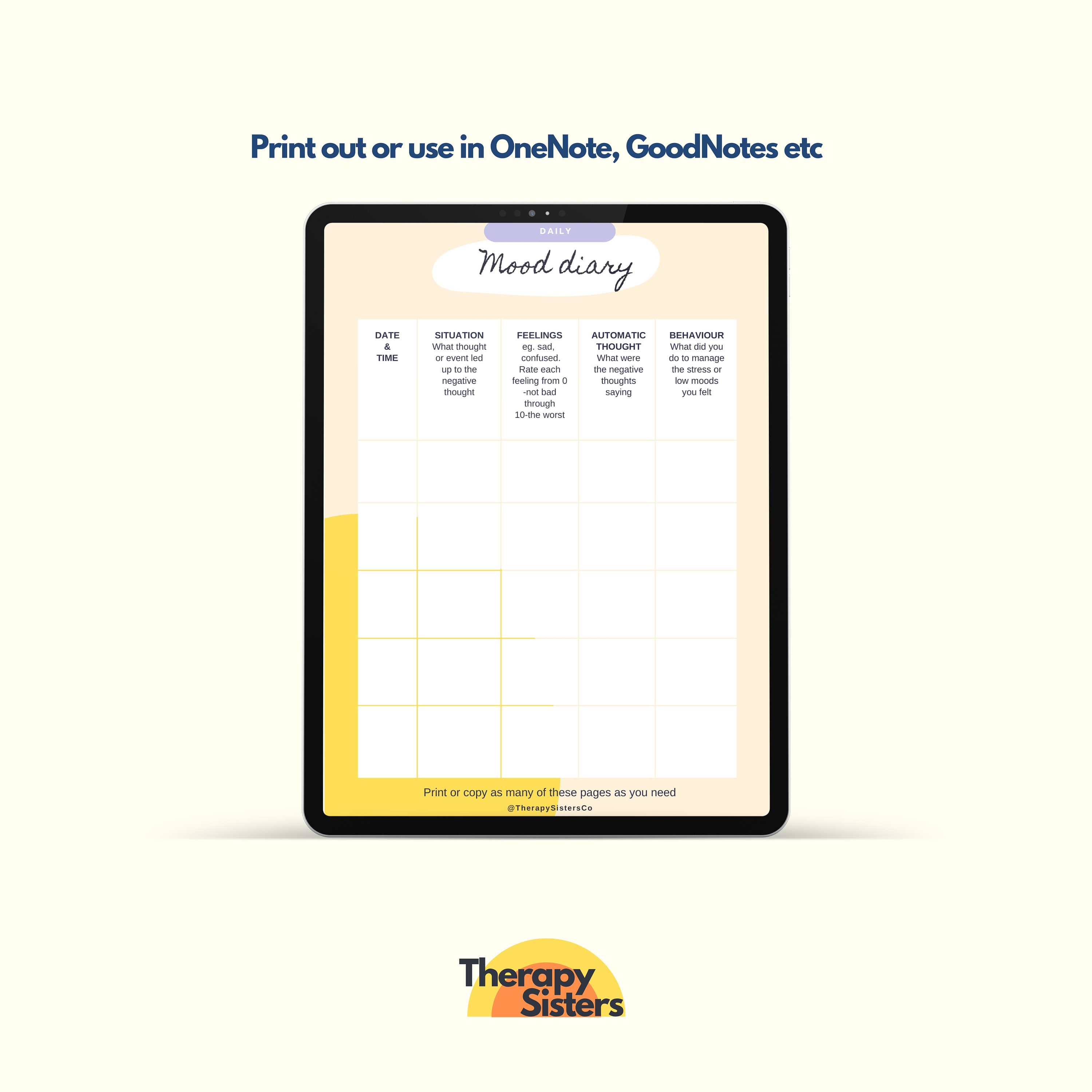 Digital Mood Diary | Daily Mood Tracker Mood Journal Mood Chart ...