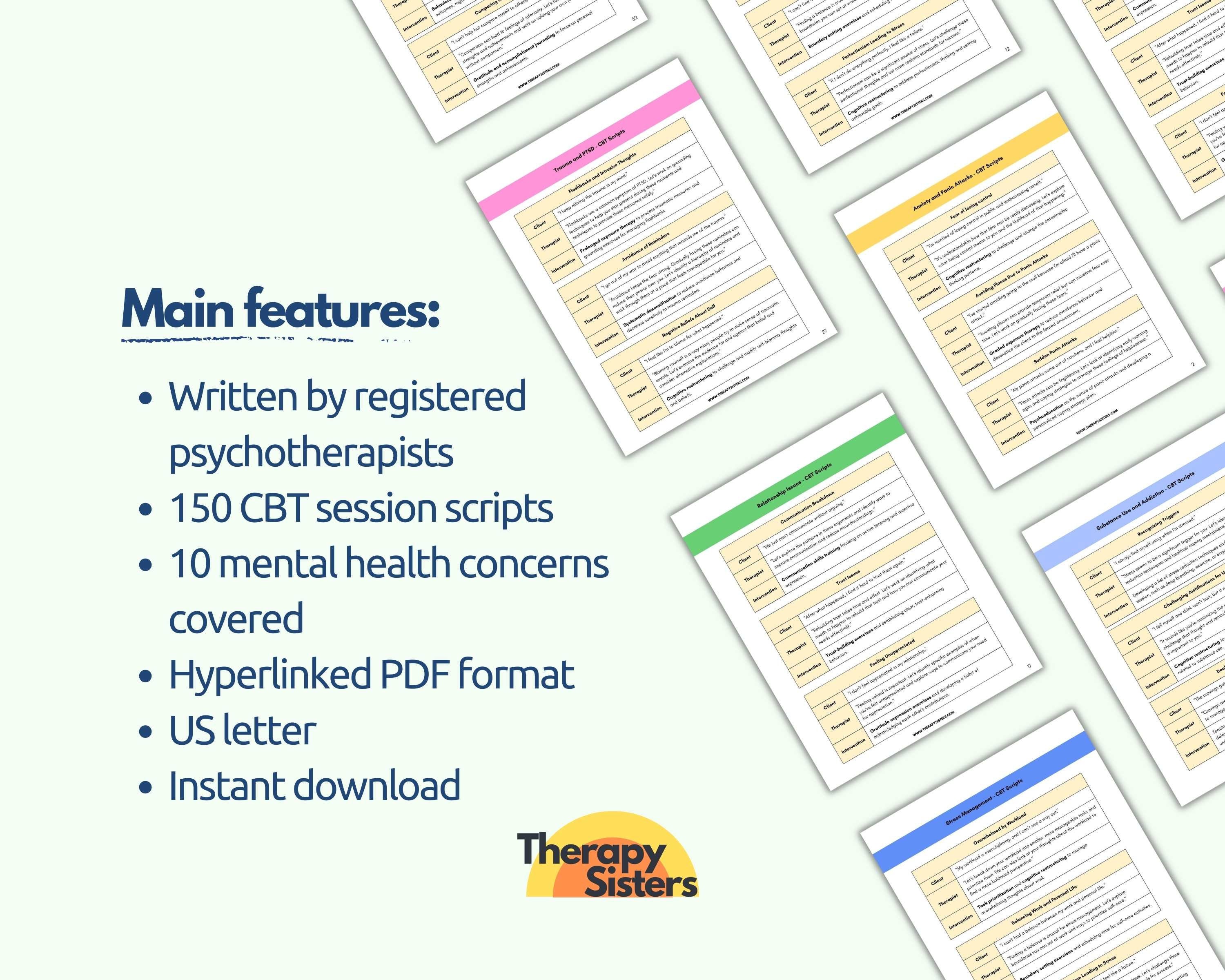 CBT Therapy Session Scripts Therapy Note Sentence Starters Therapy ...