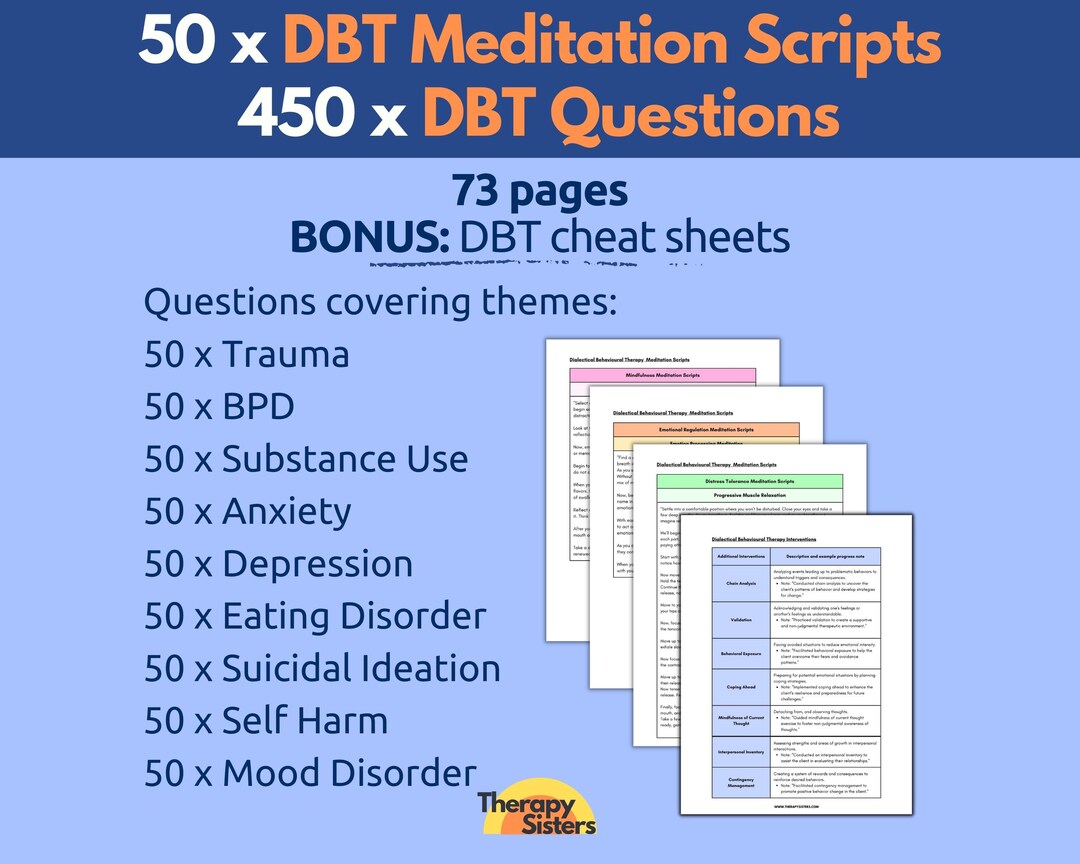 DBT Cheat Sheets DBT Interventions Wise Mind Therapy Interventions ...