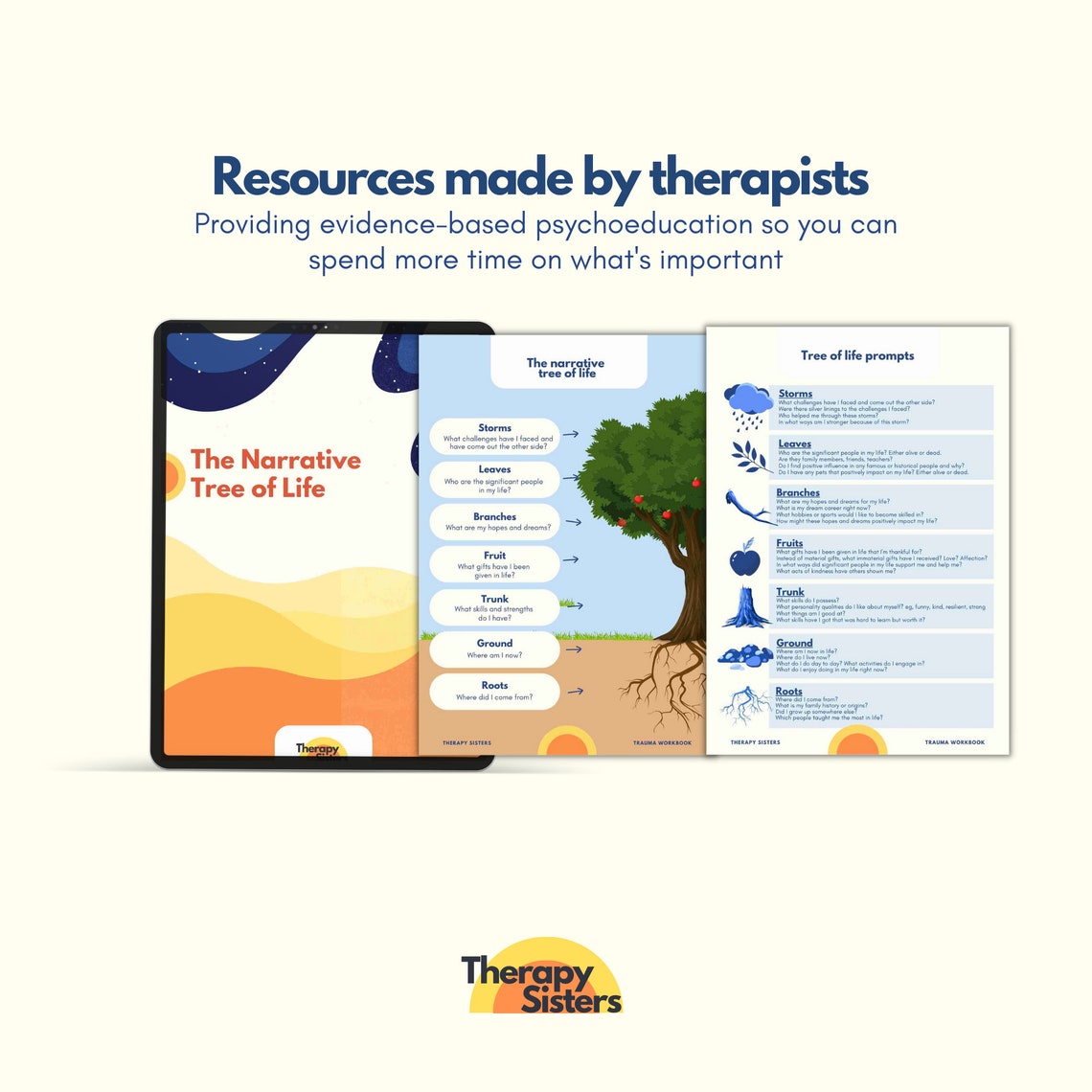 Narrative Therapy Tree of Life Worksheets Life Story Trauma Therapy DBT ...