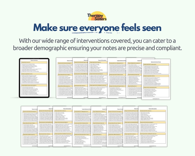 Therapy Progress Note Template | Therapy Documents Note Sentence ...