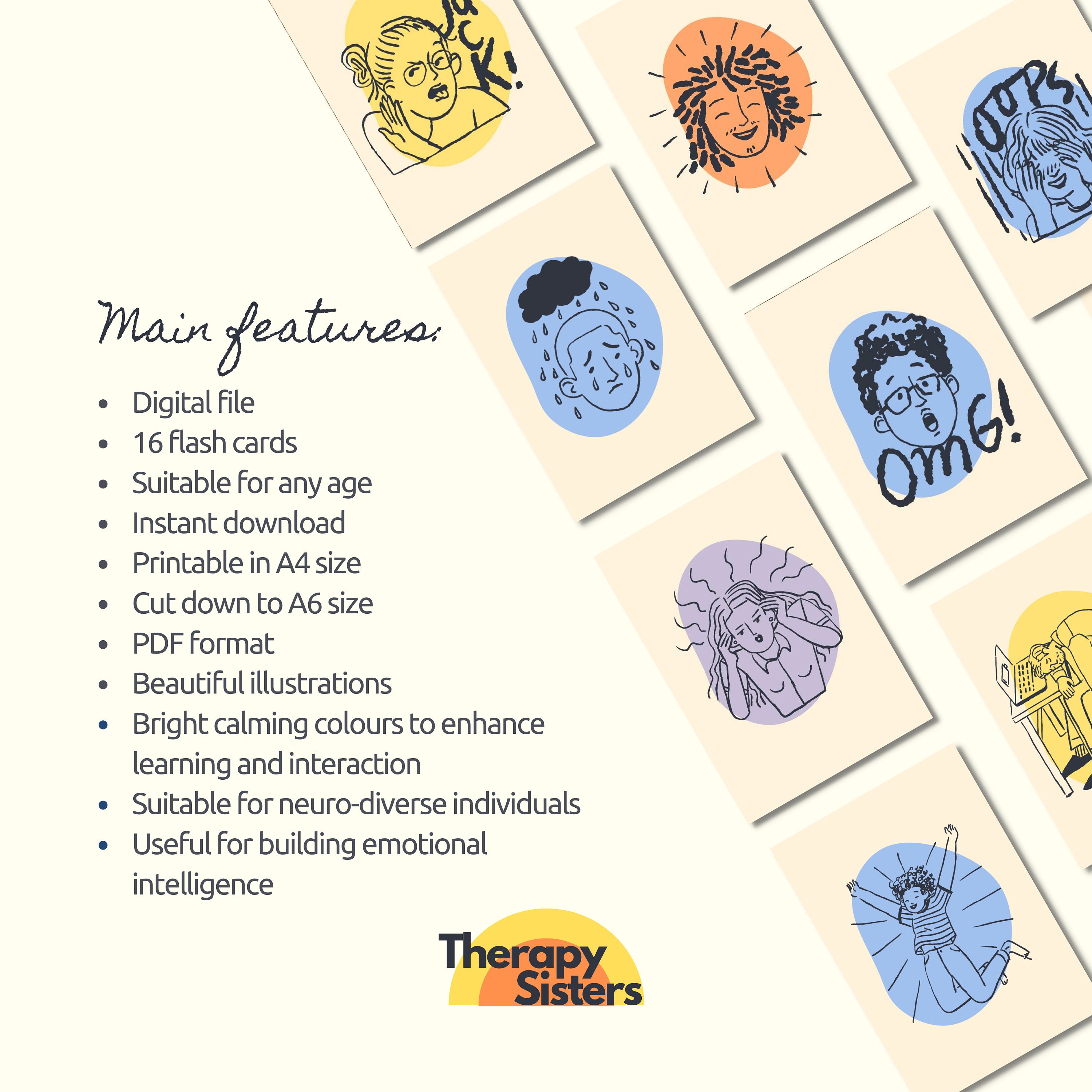 16 Adolescent Emotion Cards | Teen Therapy Card Deck Counselling Tool ...