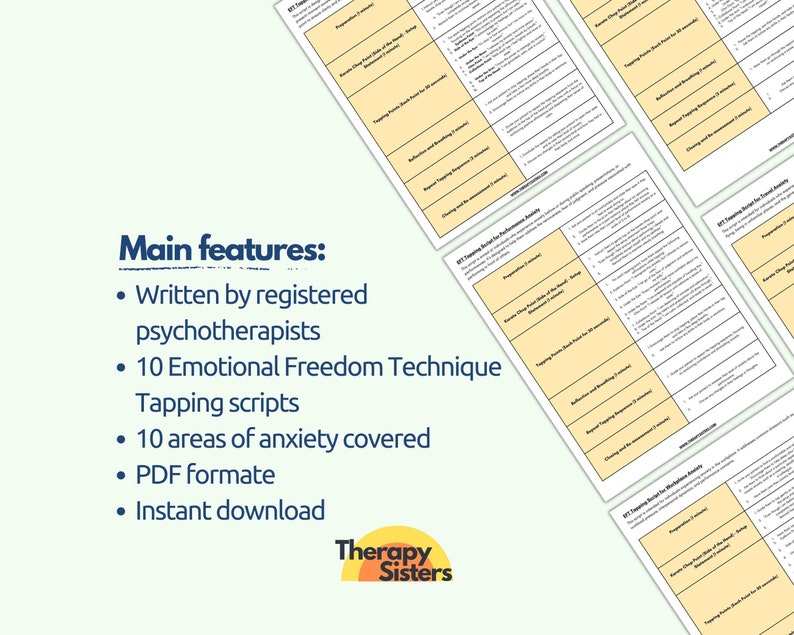 EFT Tapping Therapy Scripts | Therapy Tools Therapy Intervention ...