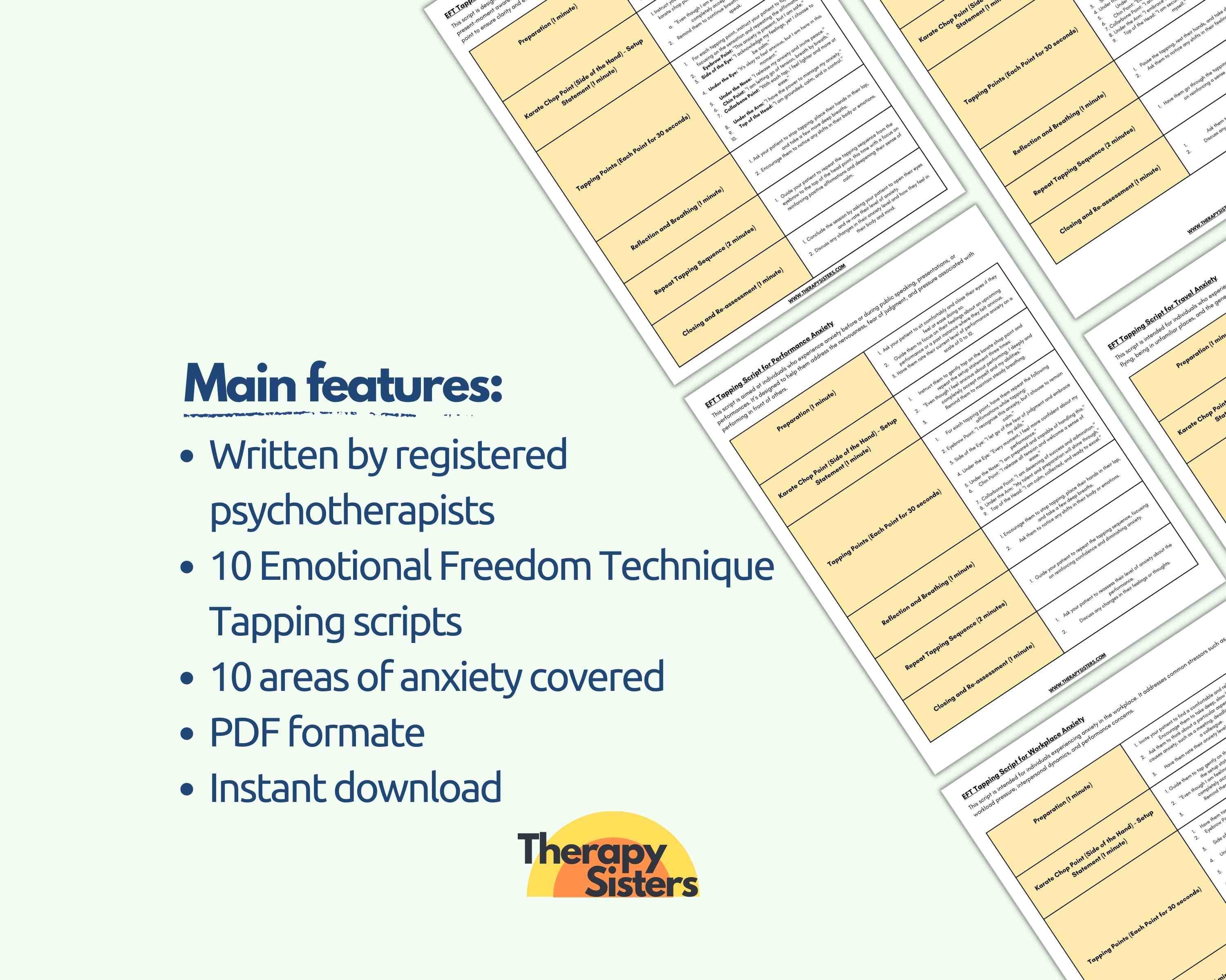 EFT Tapping Therapy Scripts | Therapy Tools Therapy Intervention ...