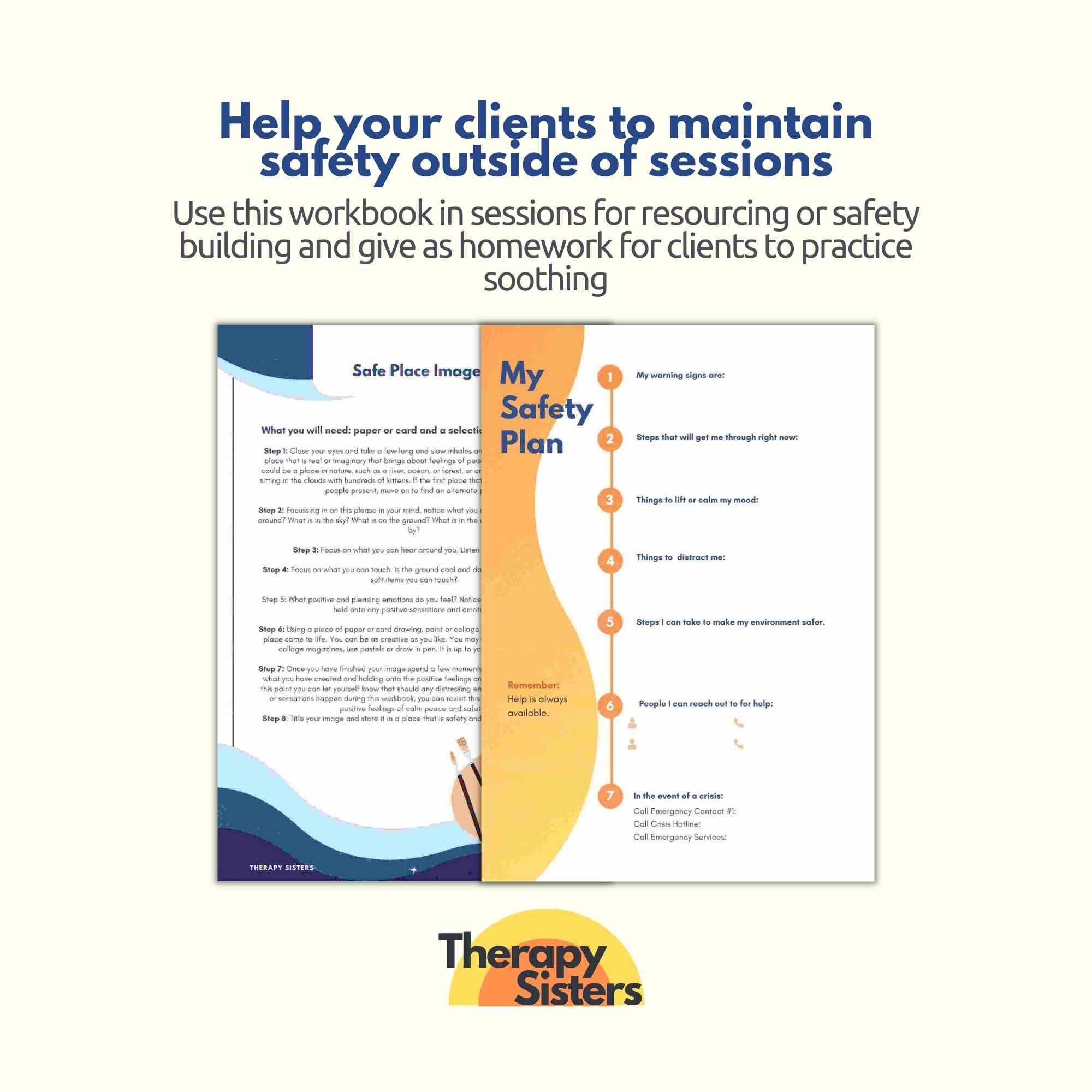 Trauma Crisis Safety Planning | Trauma Journal Printable CBT Anxiety ...