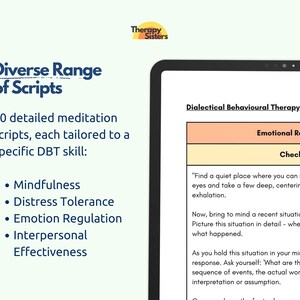 DBT Meditation Scripts | DBT Cheat Sheet Social Worker CBT Tools Diary ...