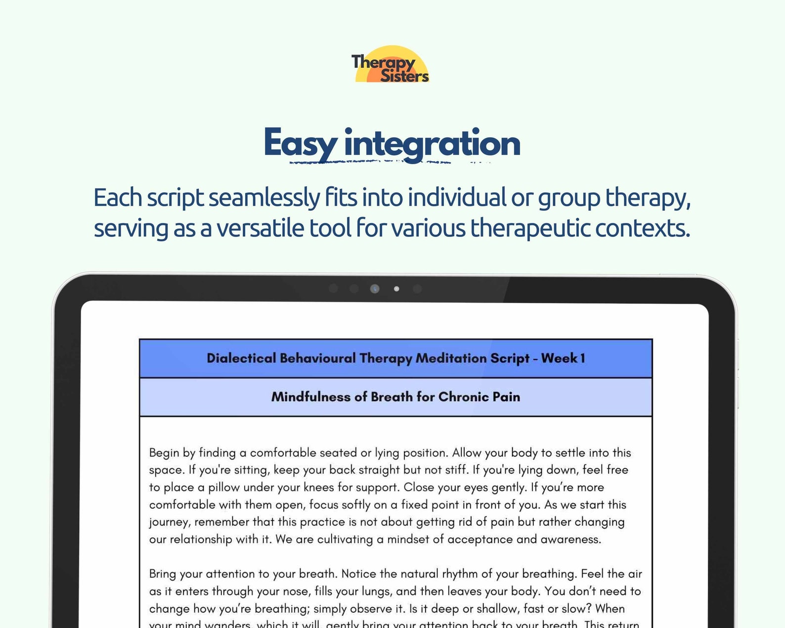 10-week 25-minute DBT Chronic Pain Meditation Scripts | Therapy ...