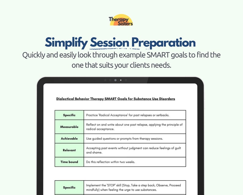 DBT SMART Goals for Sobriety and Addiction Treatment Planning ...