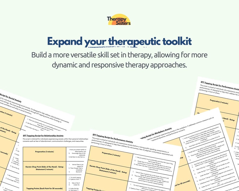 EFT Tapping Therapy Scripts | Therapy Tools Therapy Intervention ...