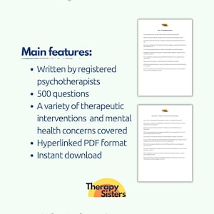 500 Therapy Questions Bundle | Therapy Interventions Therapy Cheat ...