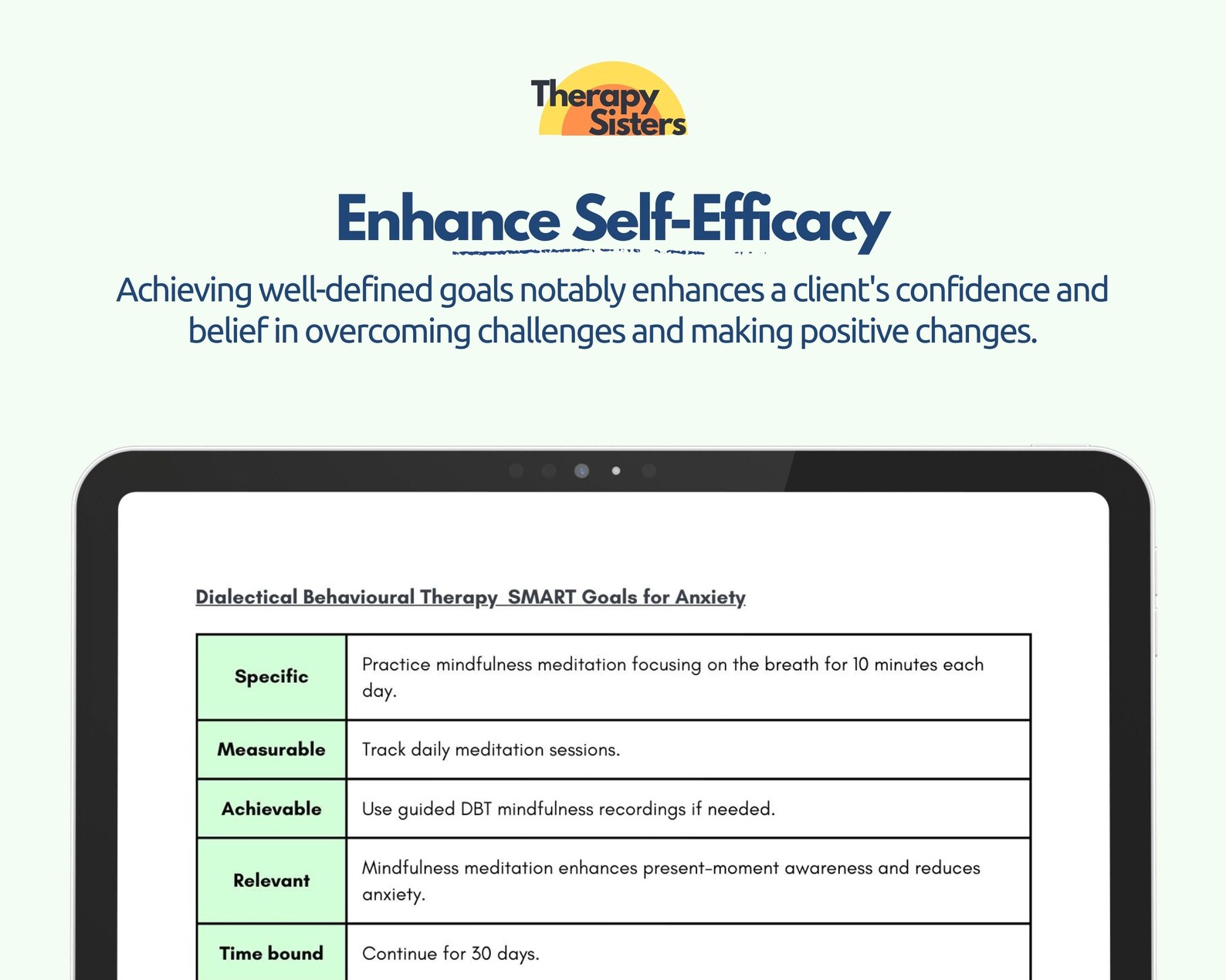 100 Anxiety SMART Goals Treatment Planning Guide Therapy Interventions ...