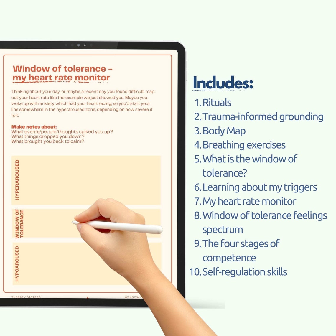 Window of Tolerance Worksheets for Adults | Nervous System Polyvagal ...