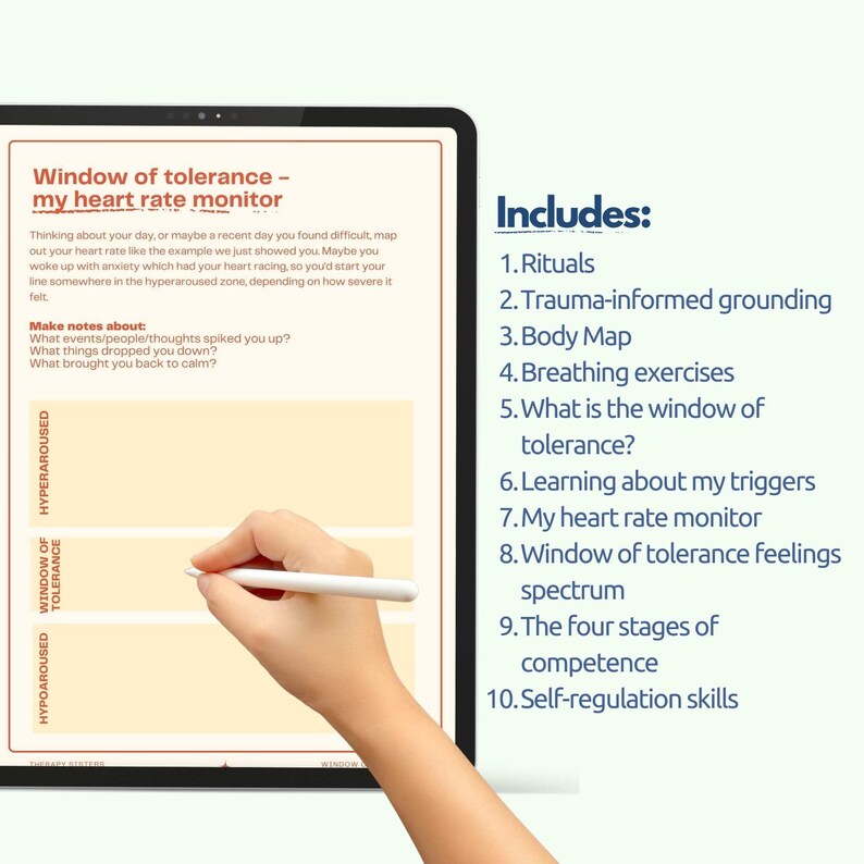 Window of Tolerance Worksheets for Adults | Nervous System Polyvagal ...