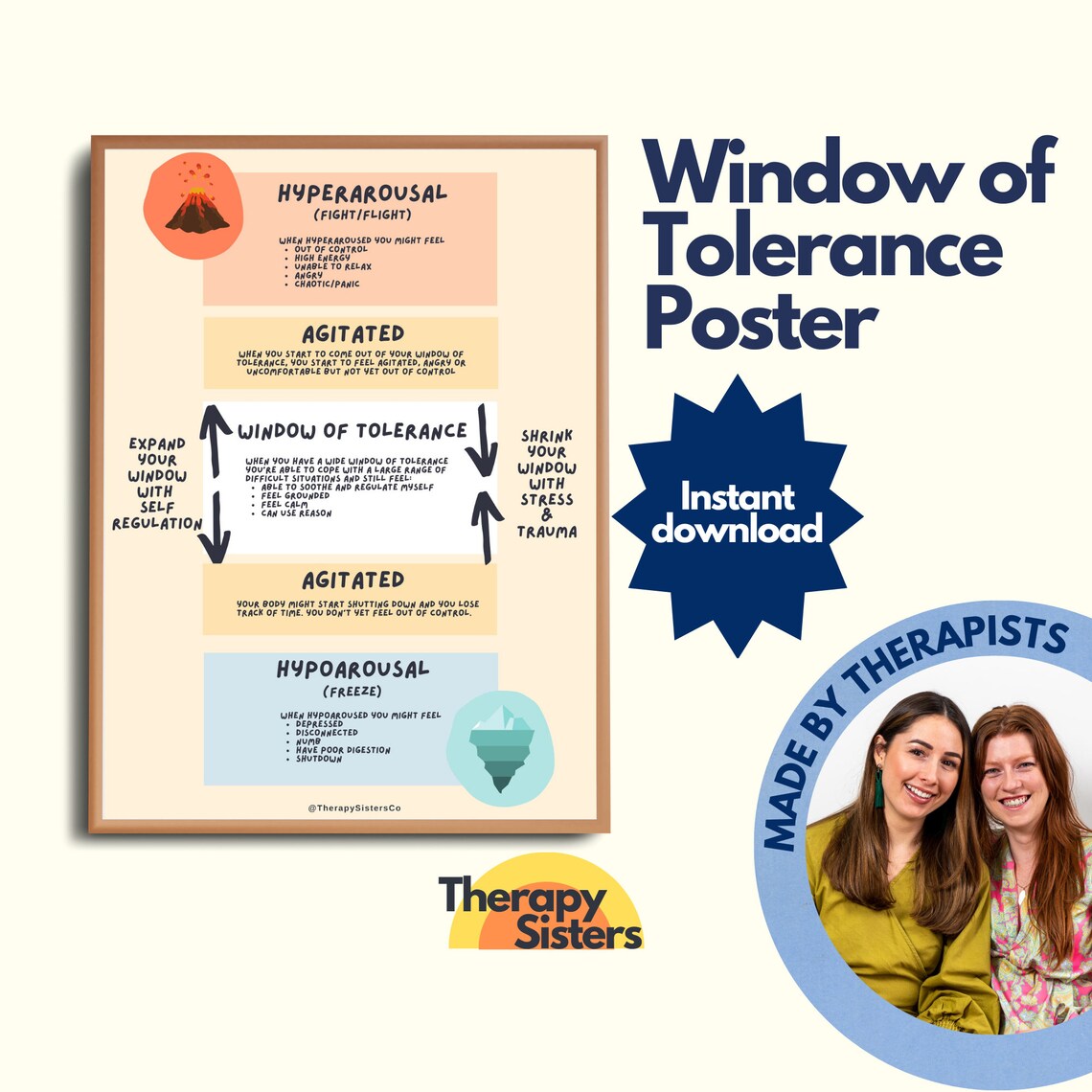 Window of Tolerance Poster | School Counseling Sign Poster Psychologist ...
