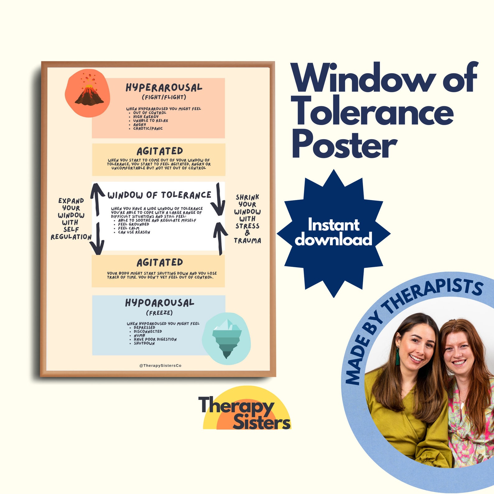 Window of Tolerance Poster | School Counseling Sign Poster Psychologist ...