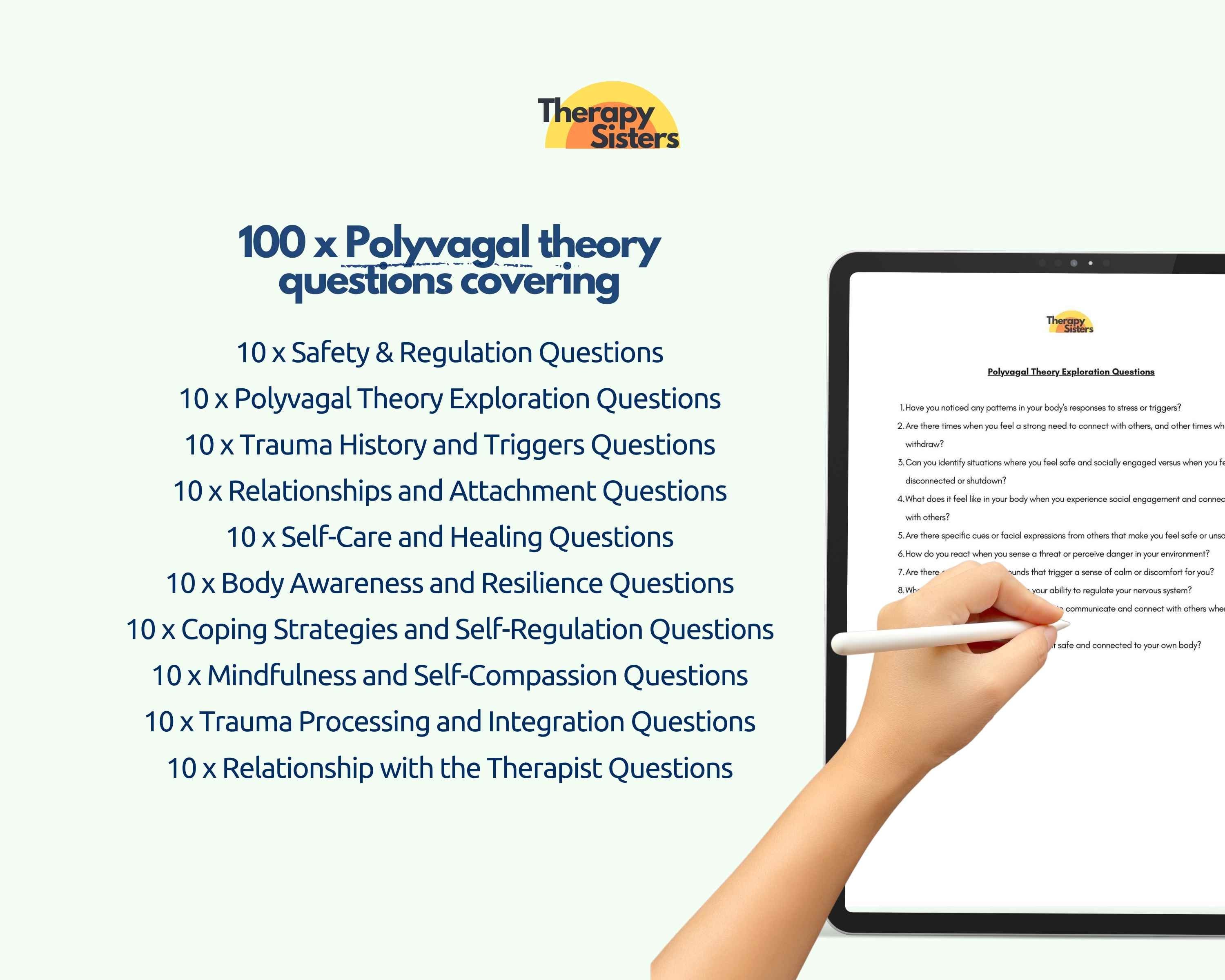 Therapist Resource Bundle | 500 Therapy Questions 100 Polyvagal ...