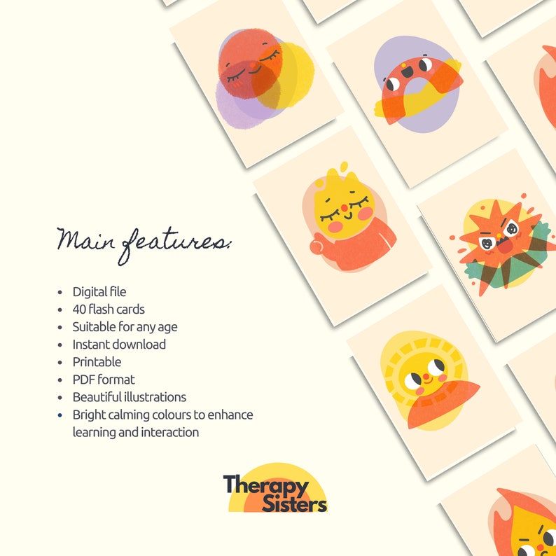 40 Kids Emotion Cards | Teen Therapy Card Deck Counselling Tool Therapy ...