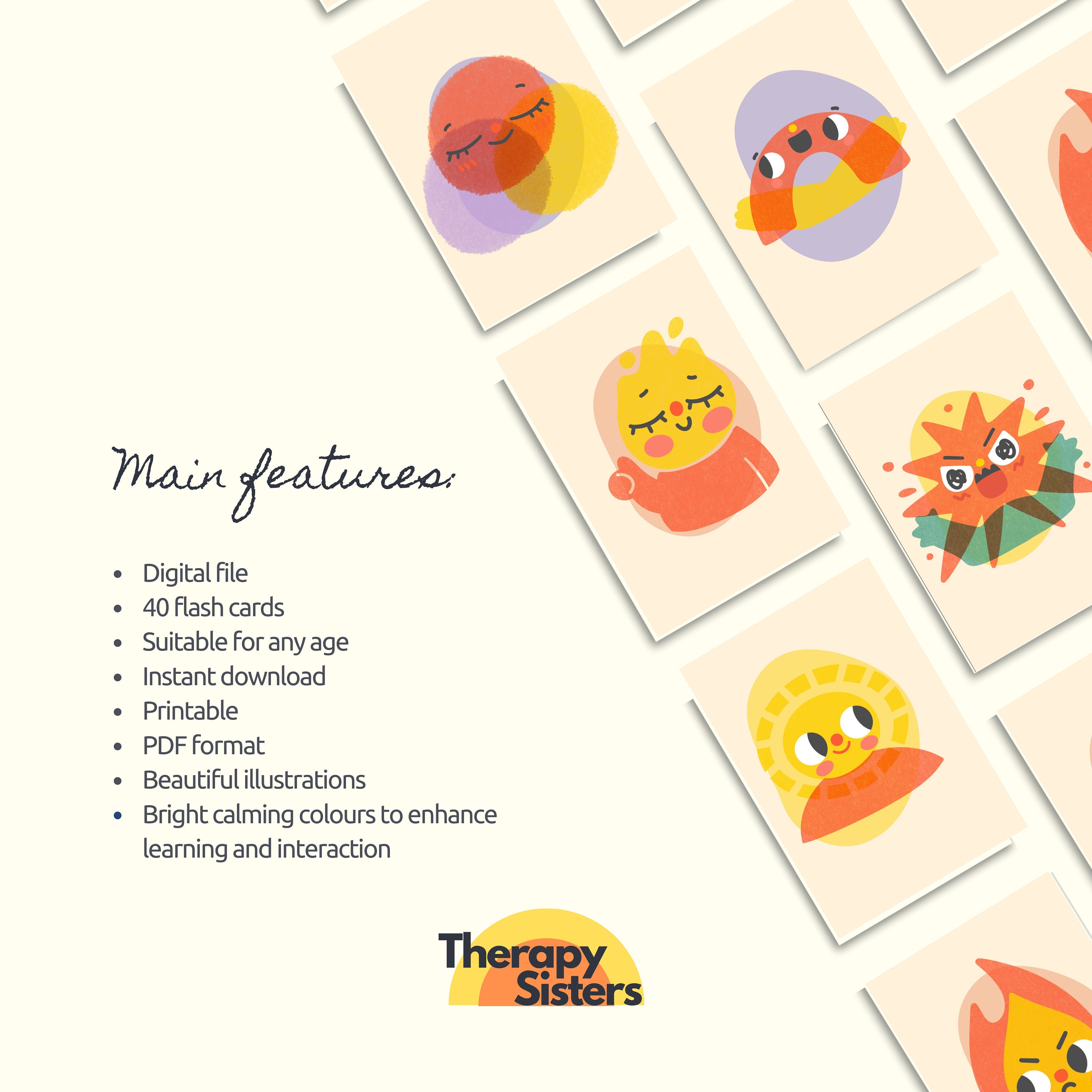 40 Kids Emotion Cards | Teen Therapy Card Deck Counselling Tool Therapy ...