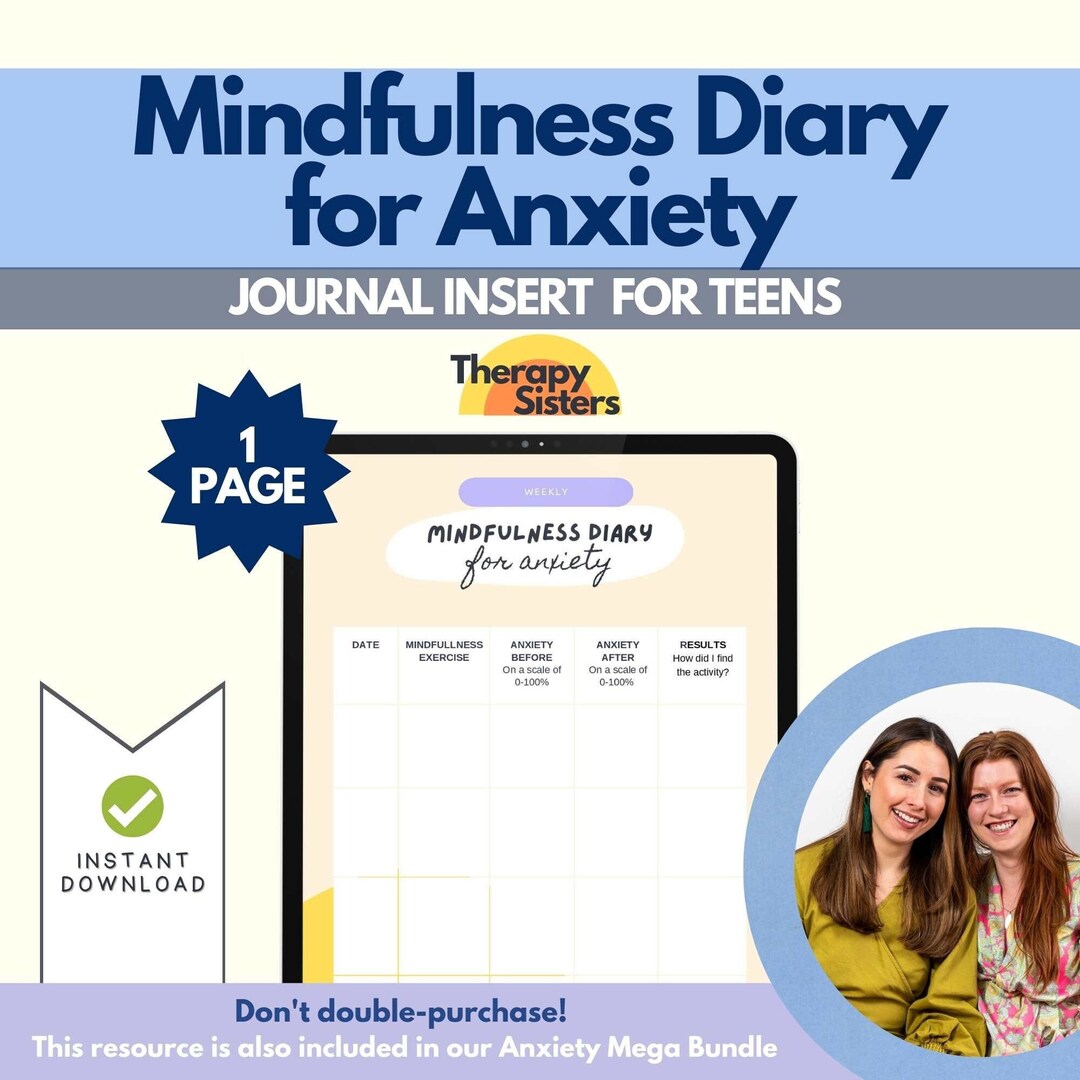 Mindfulness Diary for Anxiety | Self Care Journal Mindfulness Journal ...