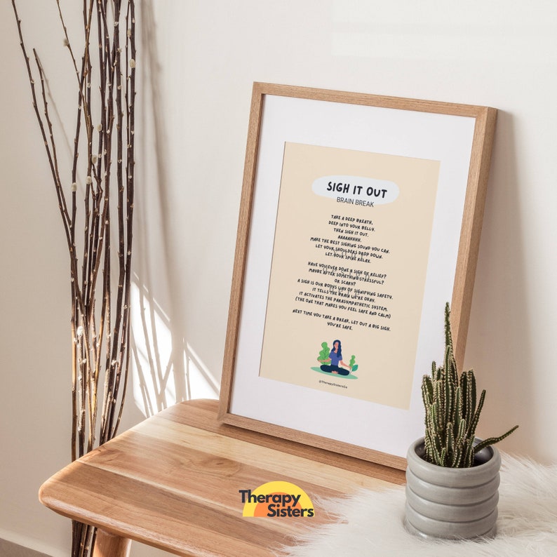 Mindful Breathing Poster School Counseling Sign Poster Psychologist ...