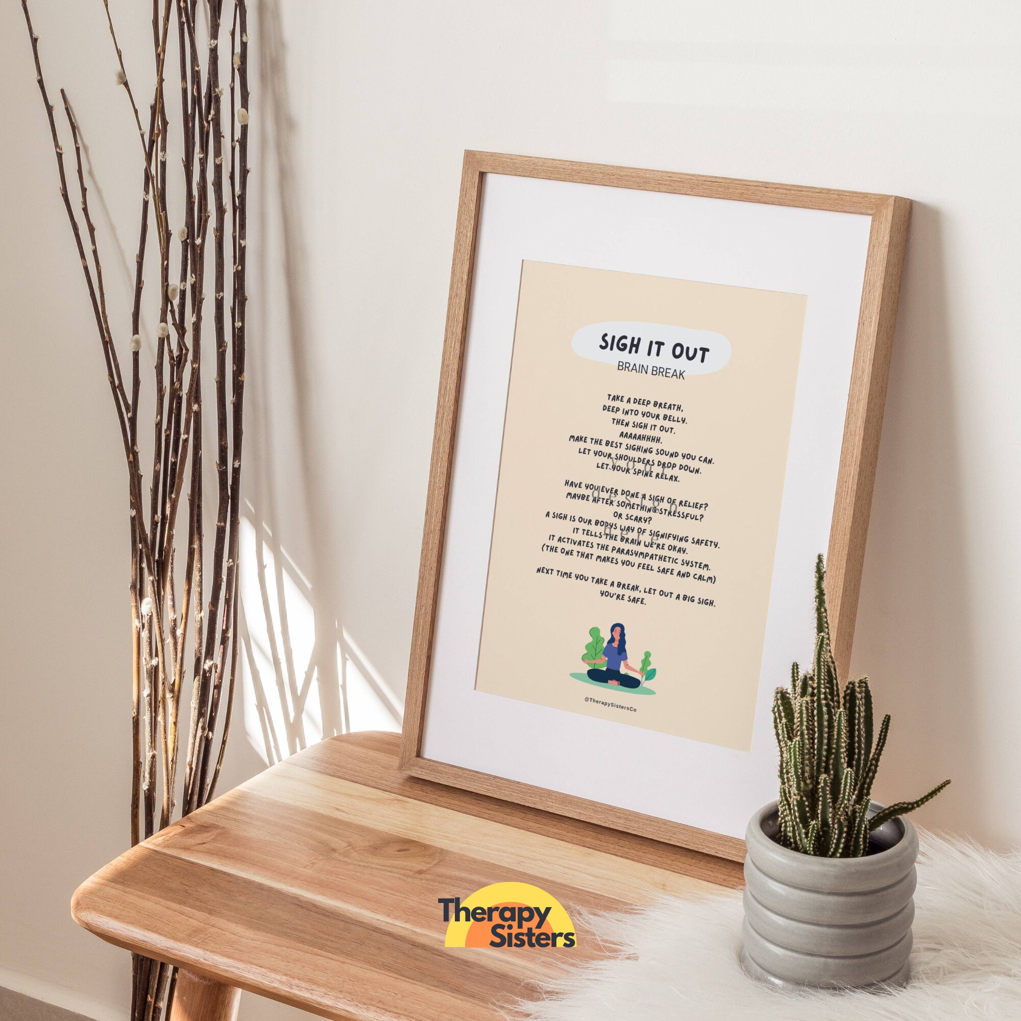 Mindful Breathing Poster School Counseling Sign Poster Psychologist ...