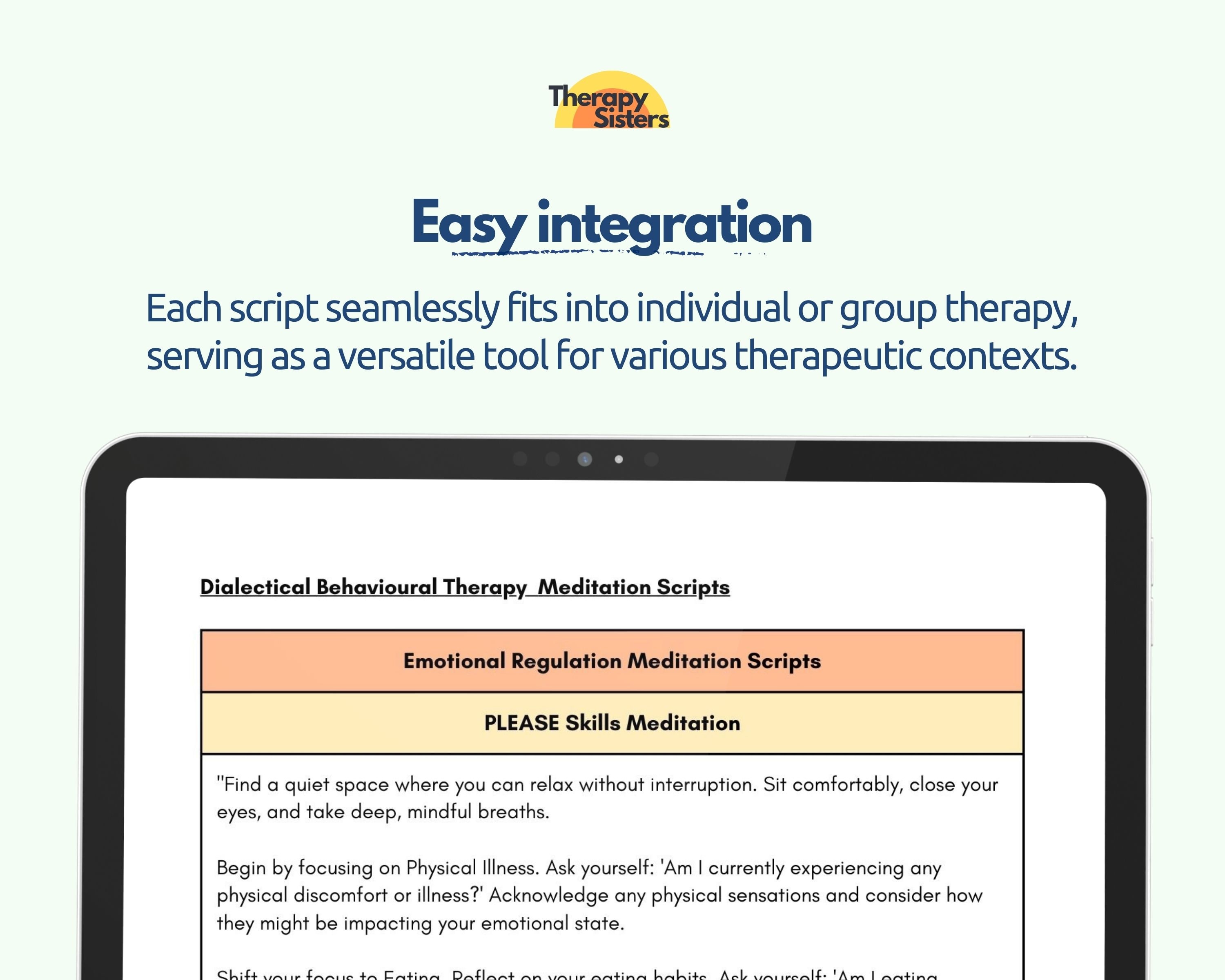 DBT Meditation Scripts | DBT Cheat Sheet Social Worker CBT Tools Diary ...