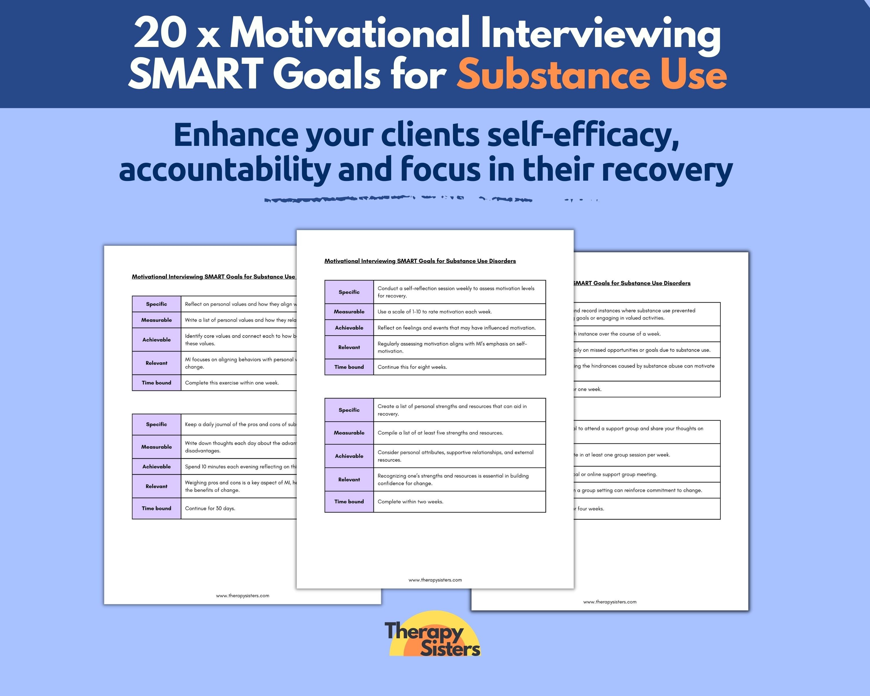 Mi Smart Goals For Sobriety And Addiction Treatment Planning Substance